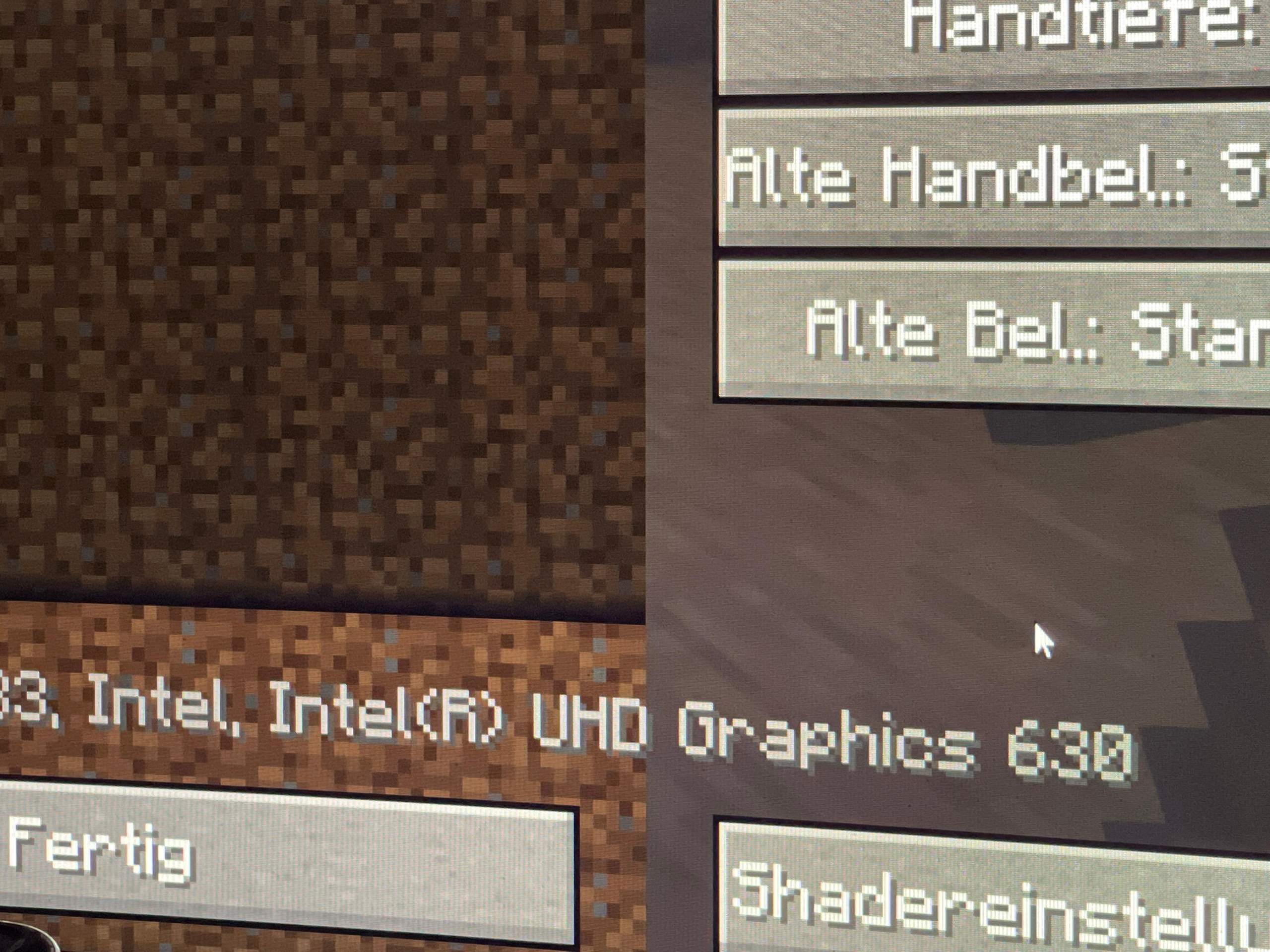 Minecraft Java wird nur über integrierte Grafikkarte ausgegeben? (PC, Mods, Minecraft Server)