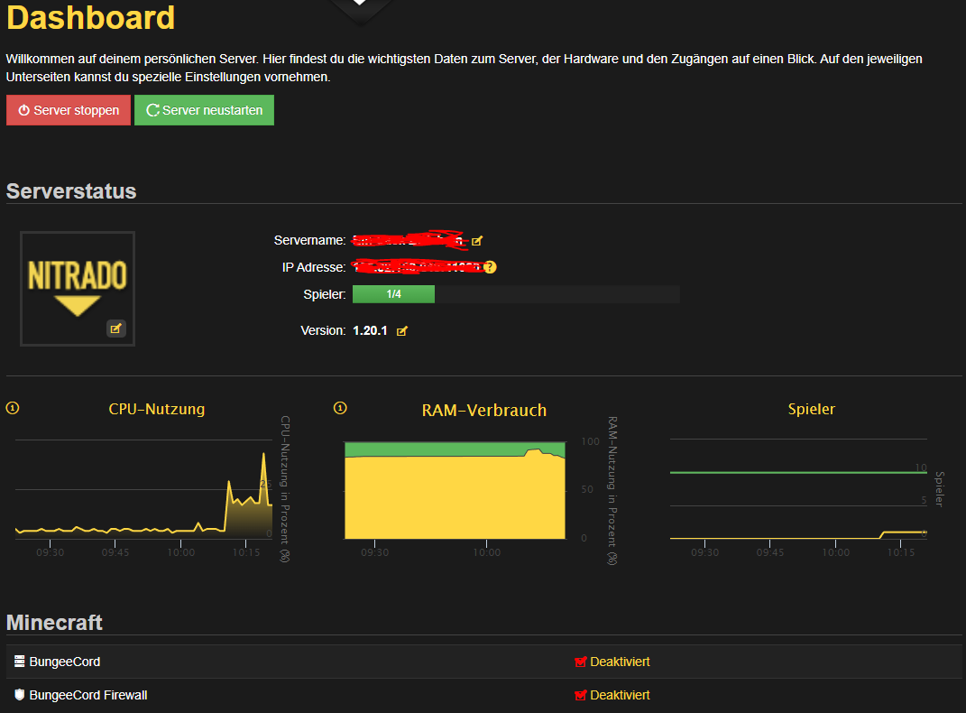 Minecraft Nitrado advanced vanilla 1.20 Server laggt trotz viel RAM? (Minecraft Server, laggs ...