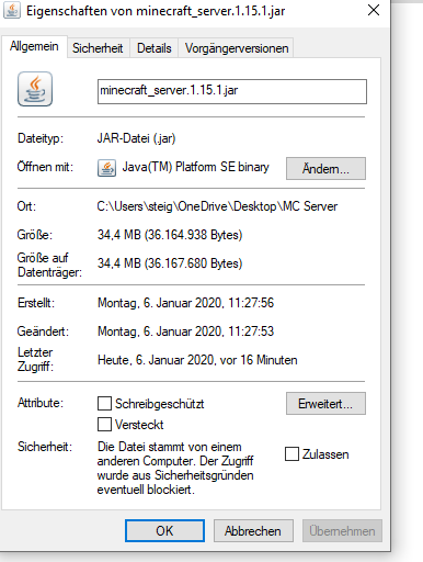 Minecraft Server jar geht nicht auf? (Computer, Technik, Spiele und Gaming) Minecraft Server jar geht nicht auf? (Computer, Technik, Spiele und Gaming)