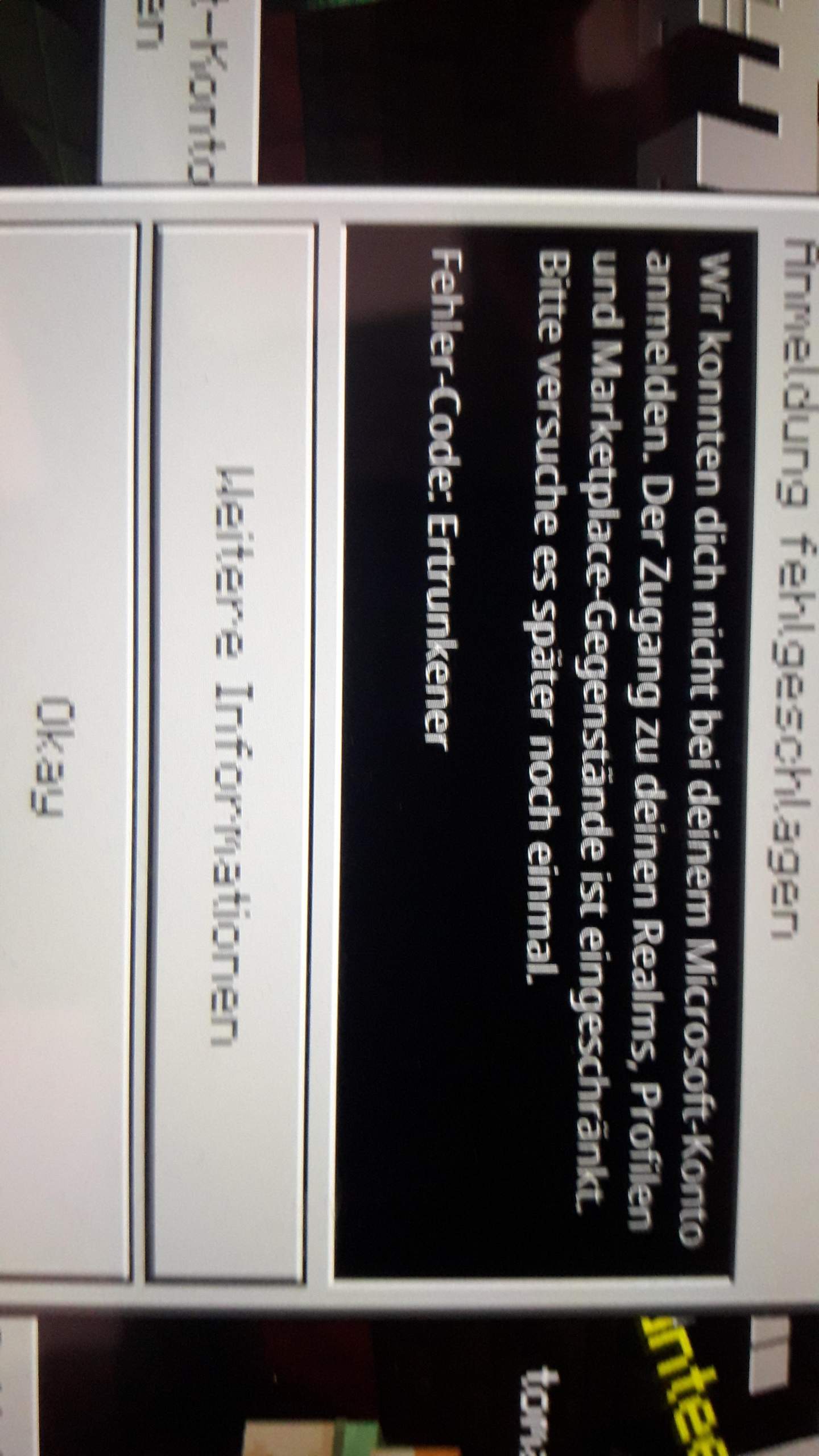 Minecraft Switch, Fehlercode Ertrunkener? (Microsoft, Nintendo Switch)