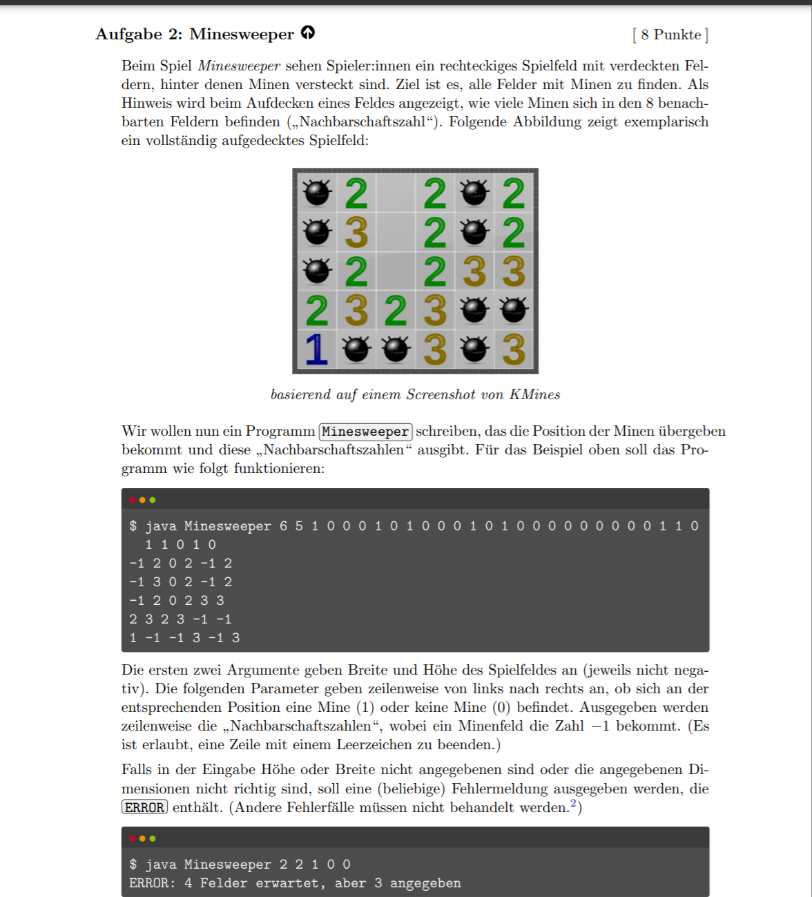 Minesweeper programmieren? (Computer, Studium, Informatik)