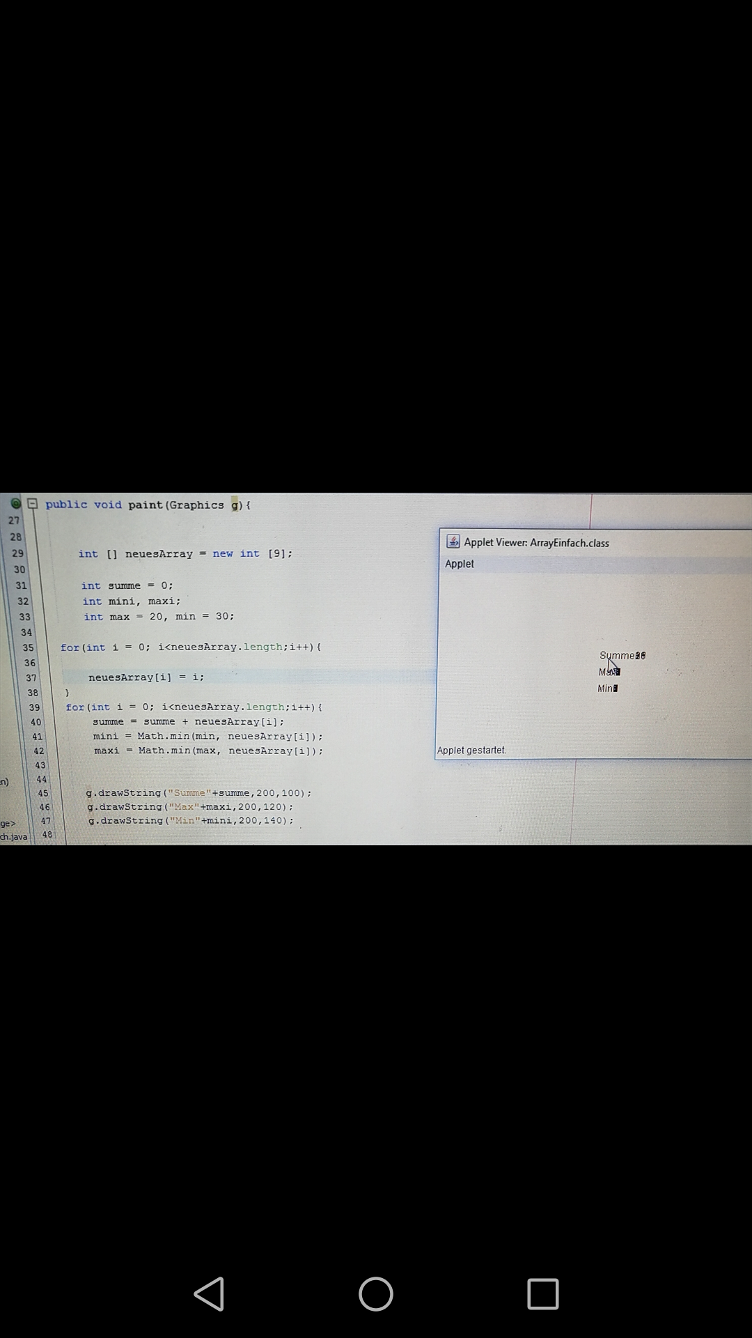 Mit Array Eine Summe Maximum Und Minimum Berechnen Computer Java