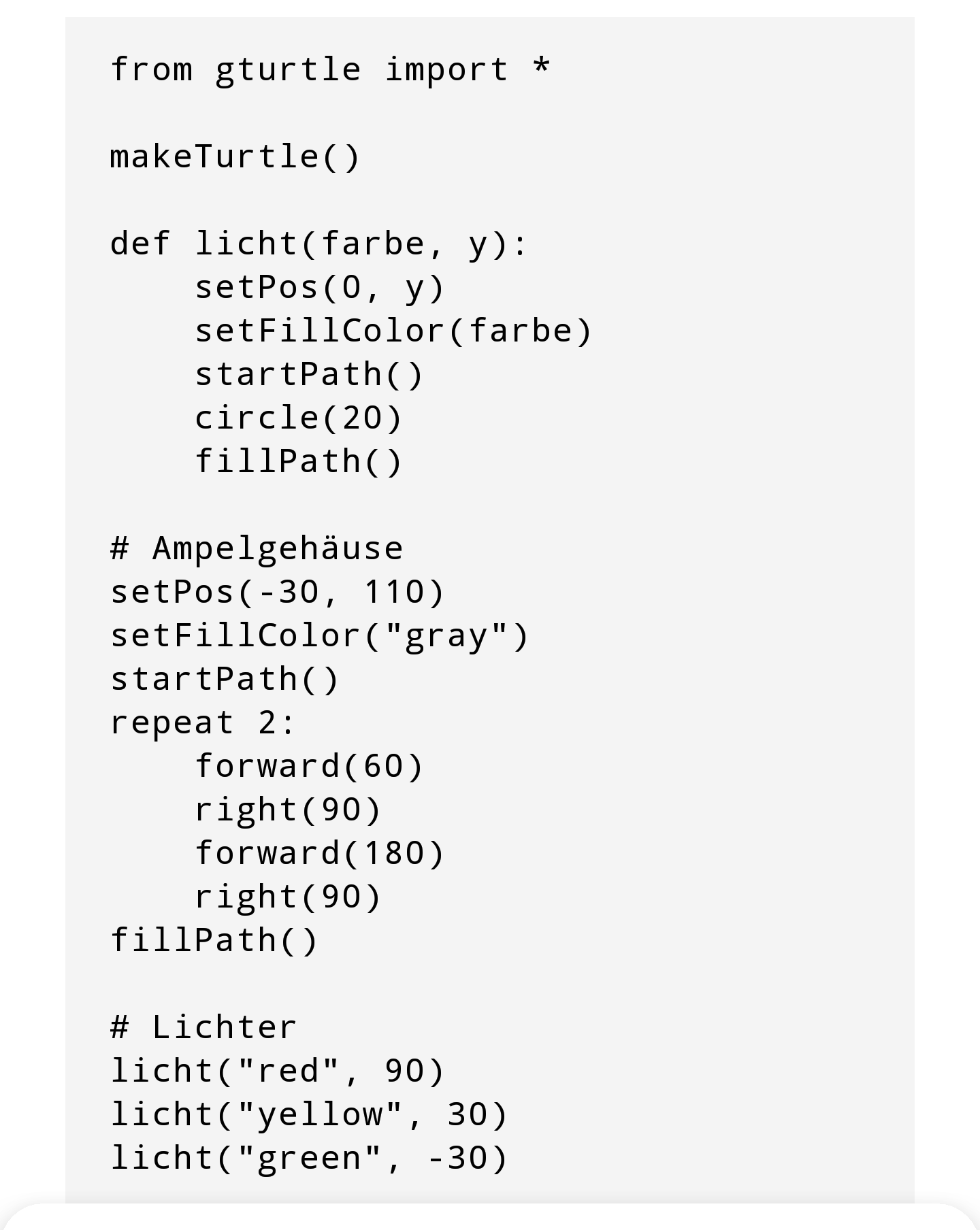 Mit Python Verkehrsampel zeichnen? (Webseite, Code, Programmiersprache)