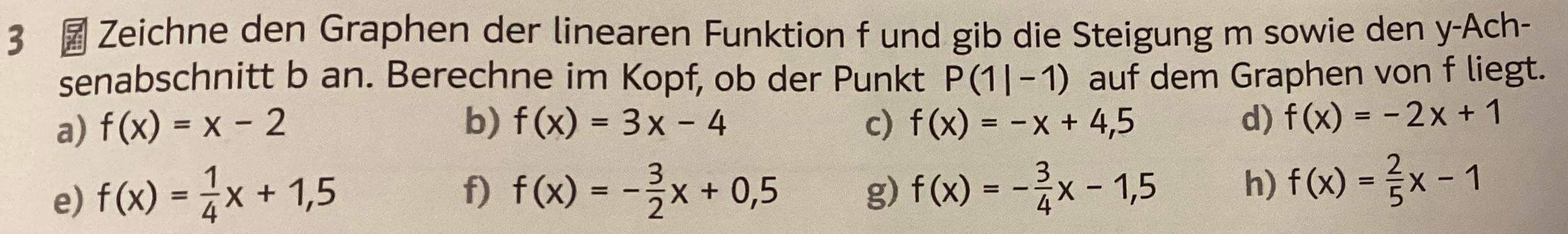 Mit welcher Formel berechne ich bei der Aufgabe, ob der Punkt auf dem Graph liegt? (Mathematik ...