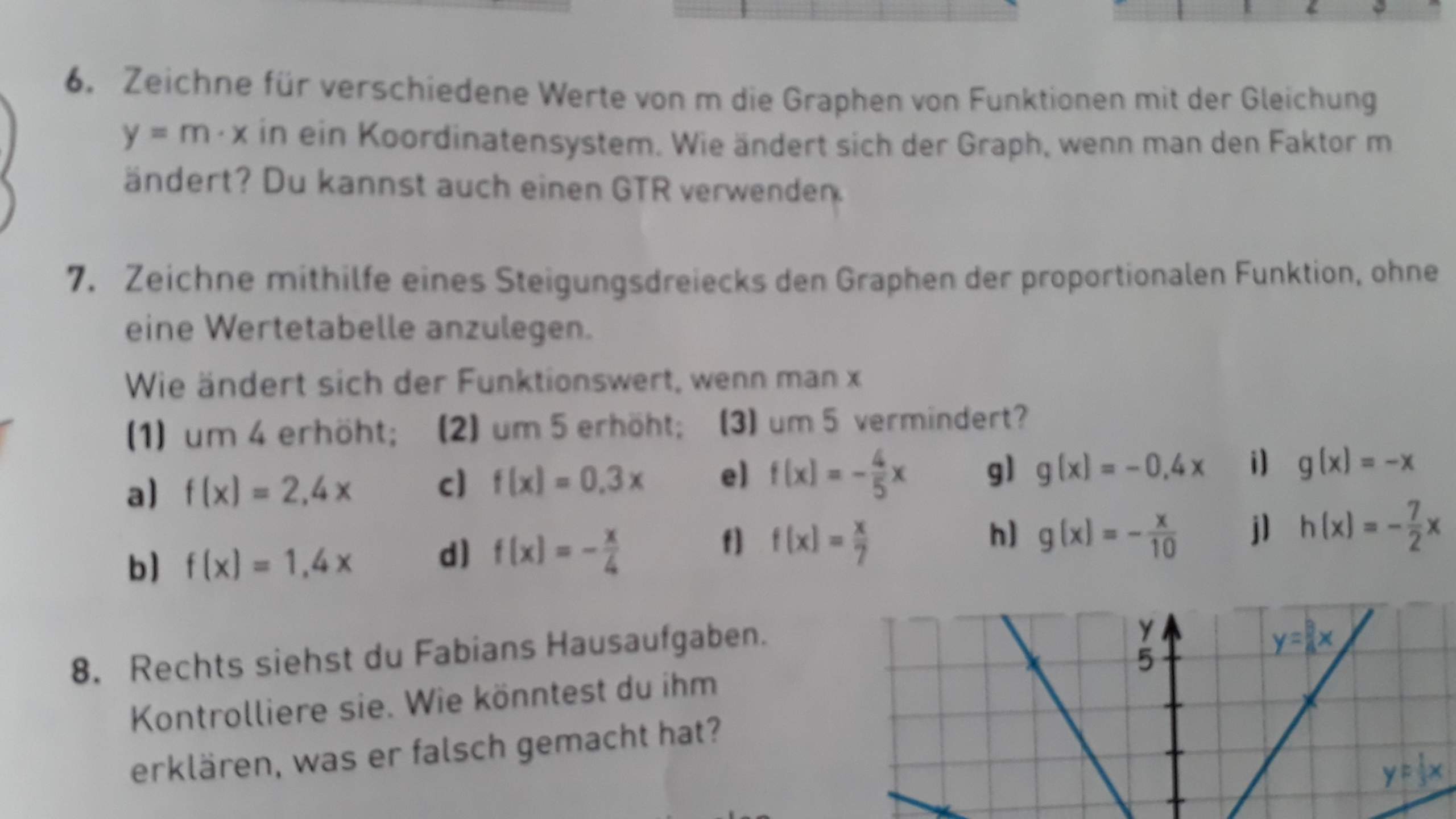 Mithilfe Steigungsdreieck Graphen proportionale Funktion zeichnen ...
