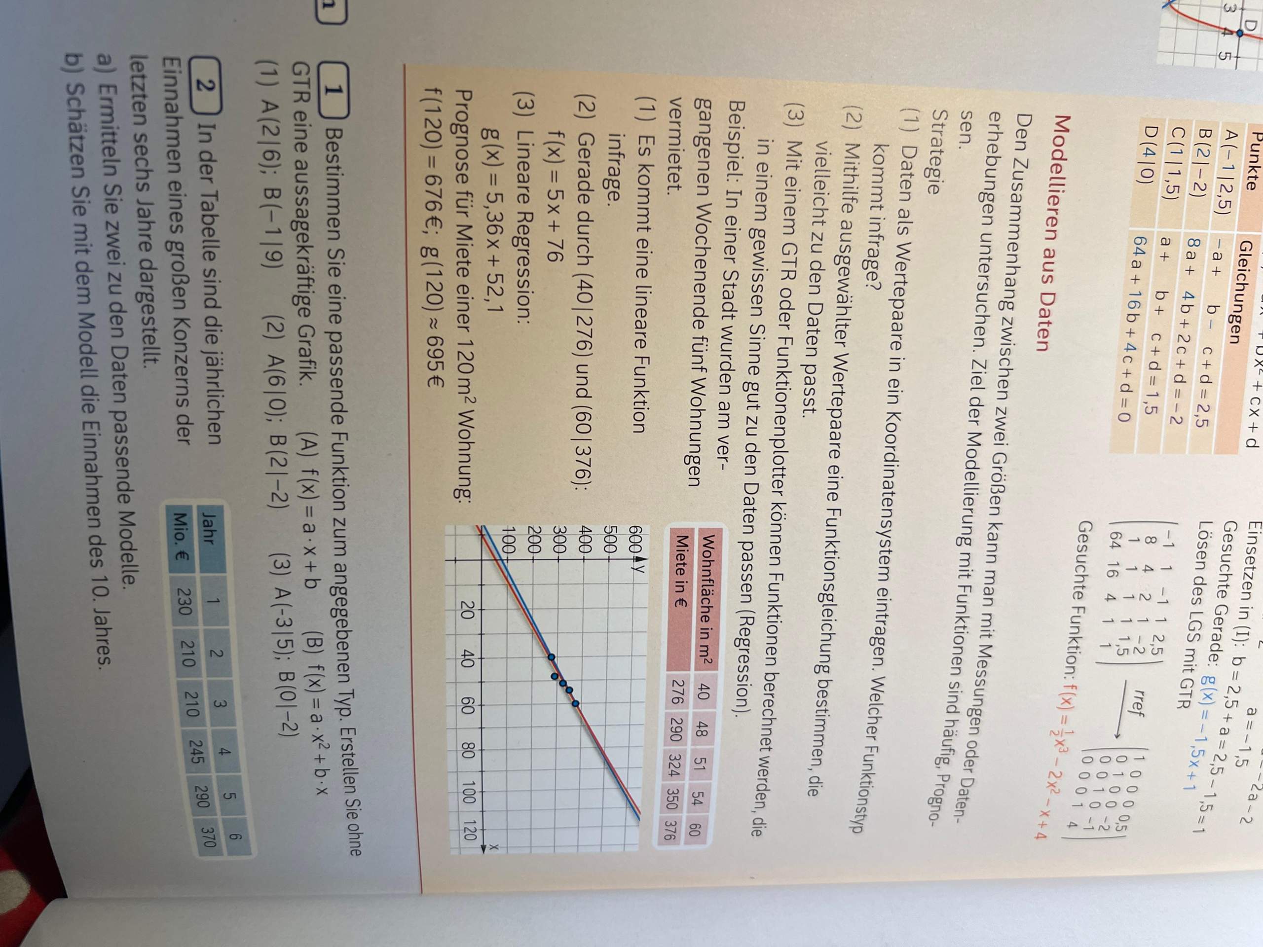 Modellieren aus Daten? (rechnen, Funktion, Gleichungen)