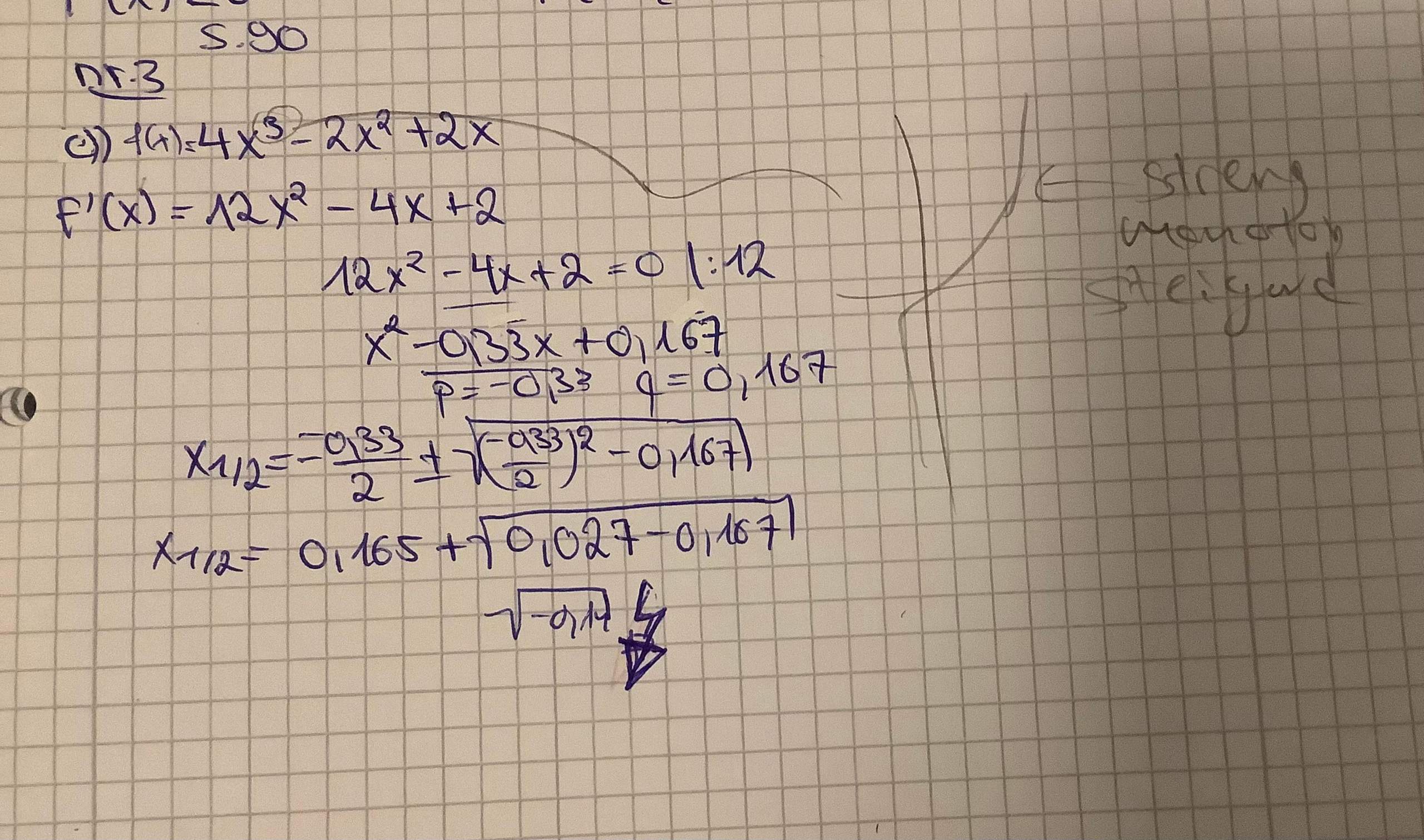 Monotonie untersuchen? (Mathematik, rechnen, Funktion)