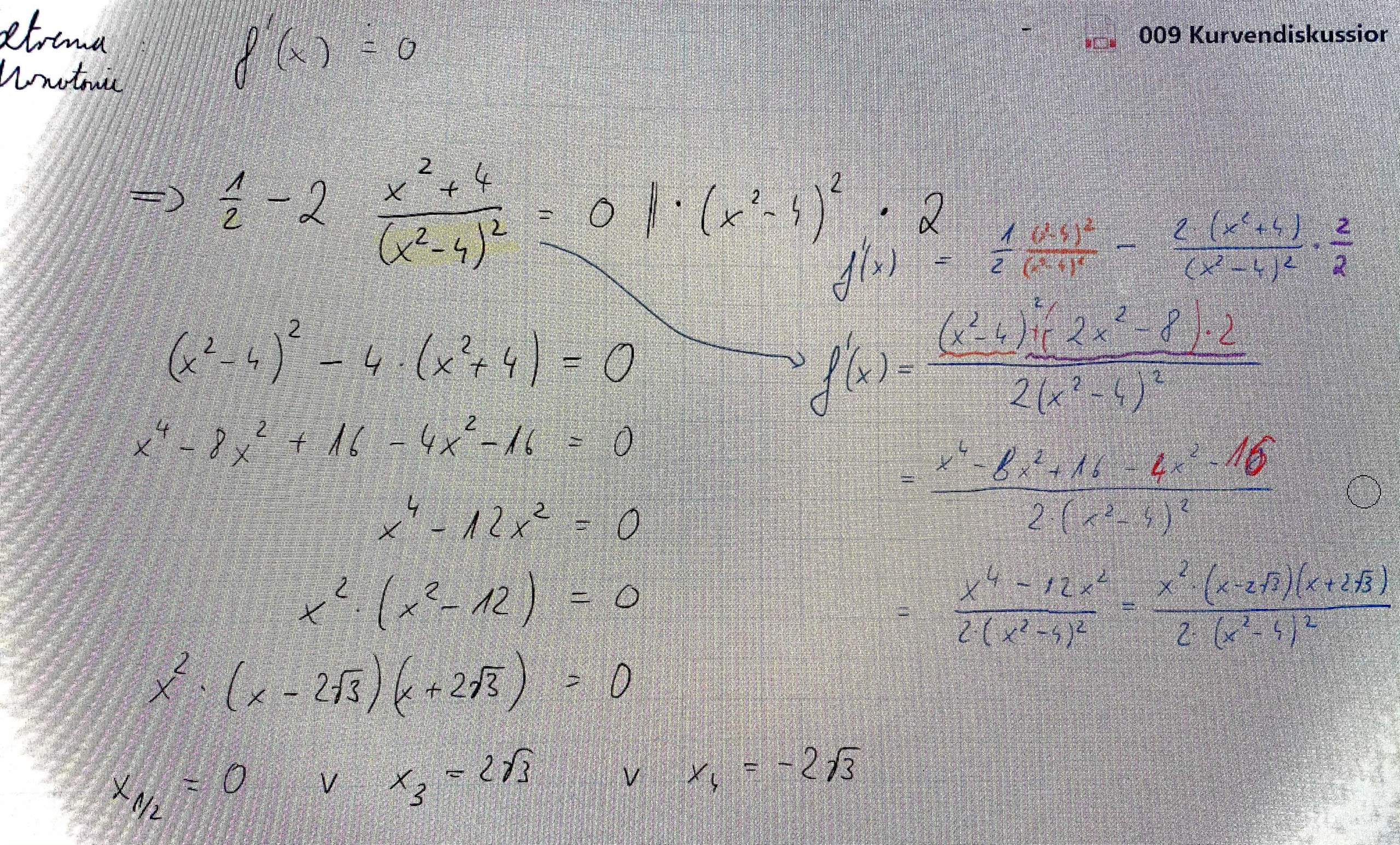 Monotonie Vorzeichentabelle Hilfe? (Schule, Mathematik, Abitur)