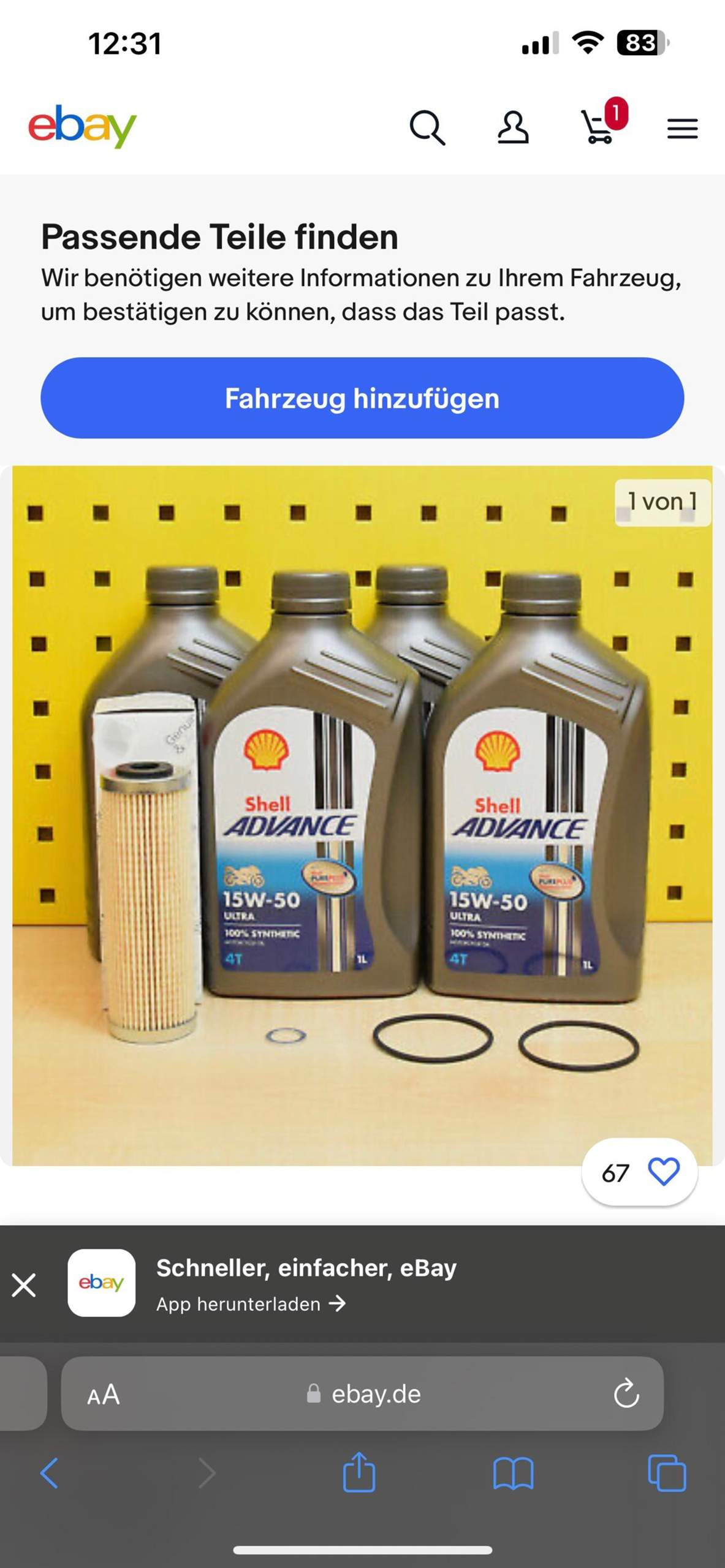 Motorrad Öl bei EBay kaufen? (Motor, Werkstatt, KTM)