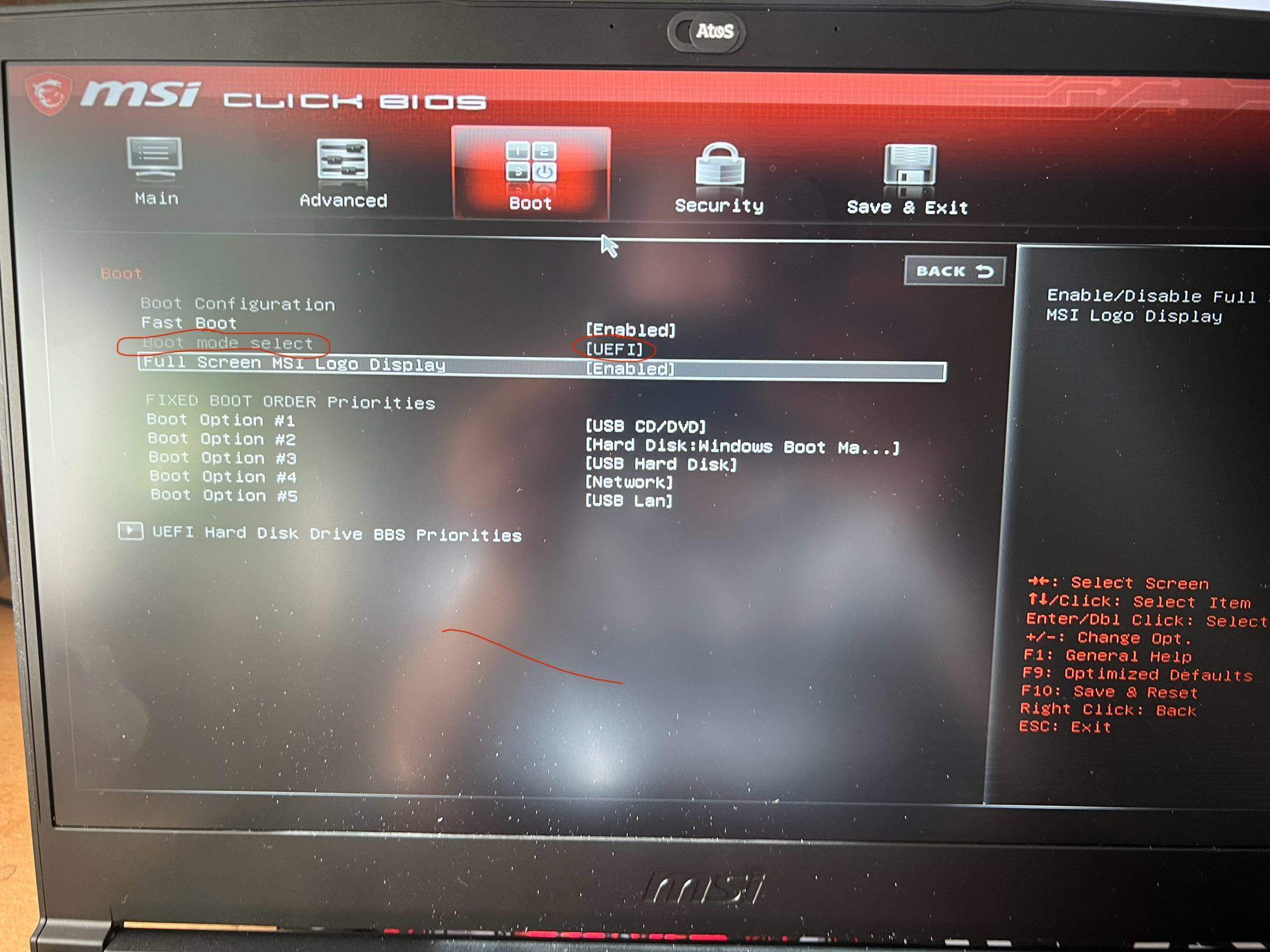 MSI GF63 Boot Mode Select blockiert und nur UEFI an. Wieso? (Windows 7 ...
