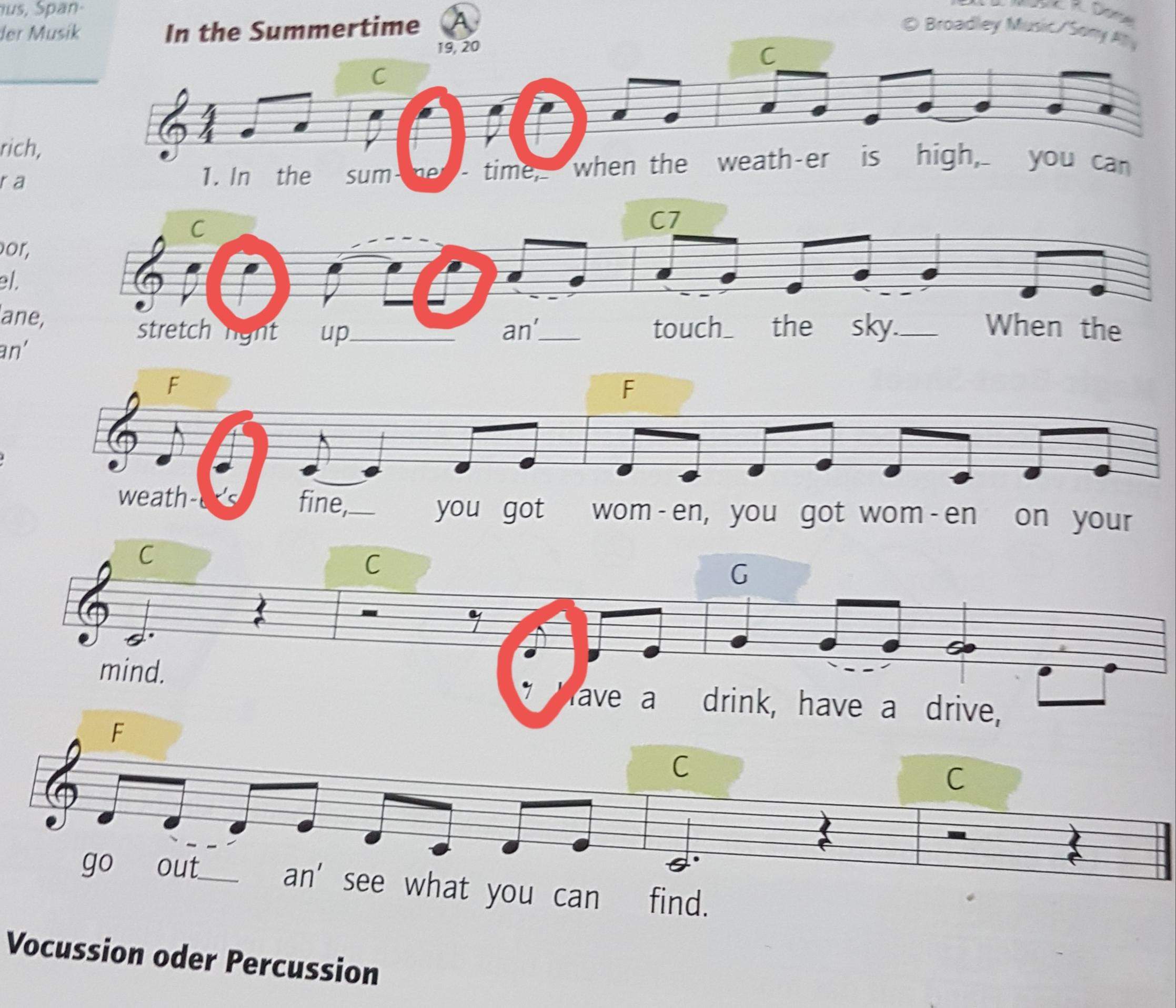 Musik 7. Klasse Synkopen? (Musiktheorie)