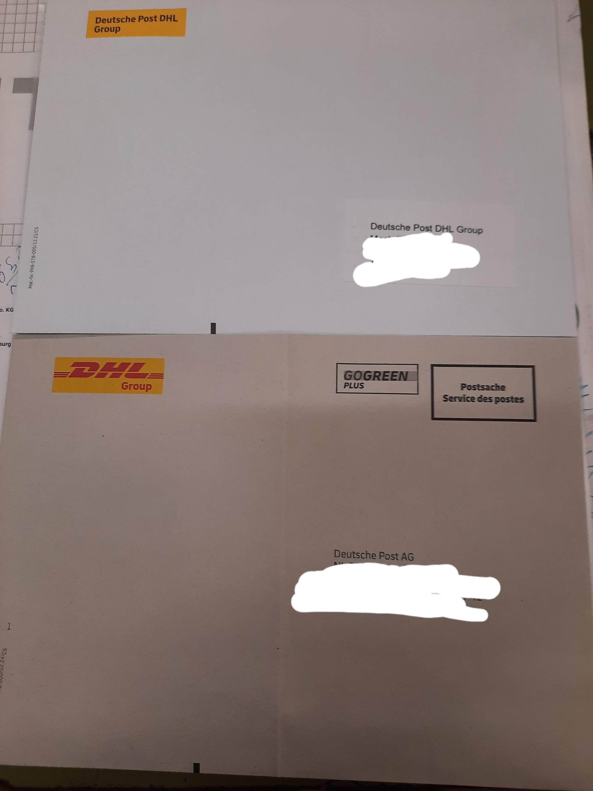 Muss ich den Versand für diese Briefe zurück an die Dhl zahlen? (Post ...