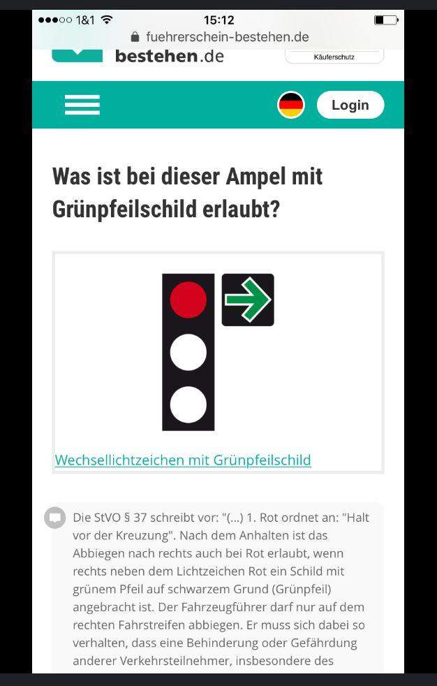 Muss man hier komplett anhalten und nach drei Sekunden rechts abbiegen ...