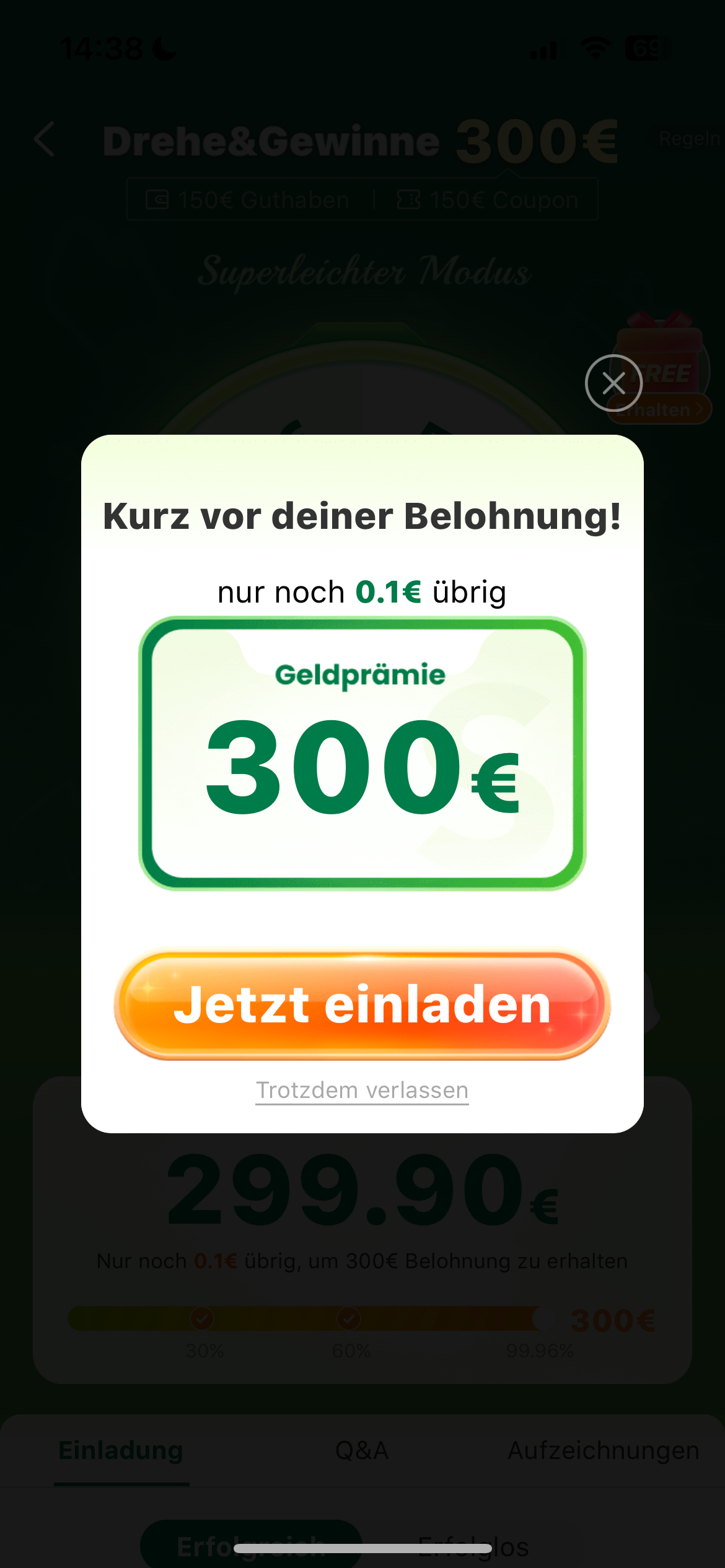 Muss man sein eigenes SHEIN Gewinnspiel verlassen/aufgeben, um anderen ...