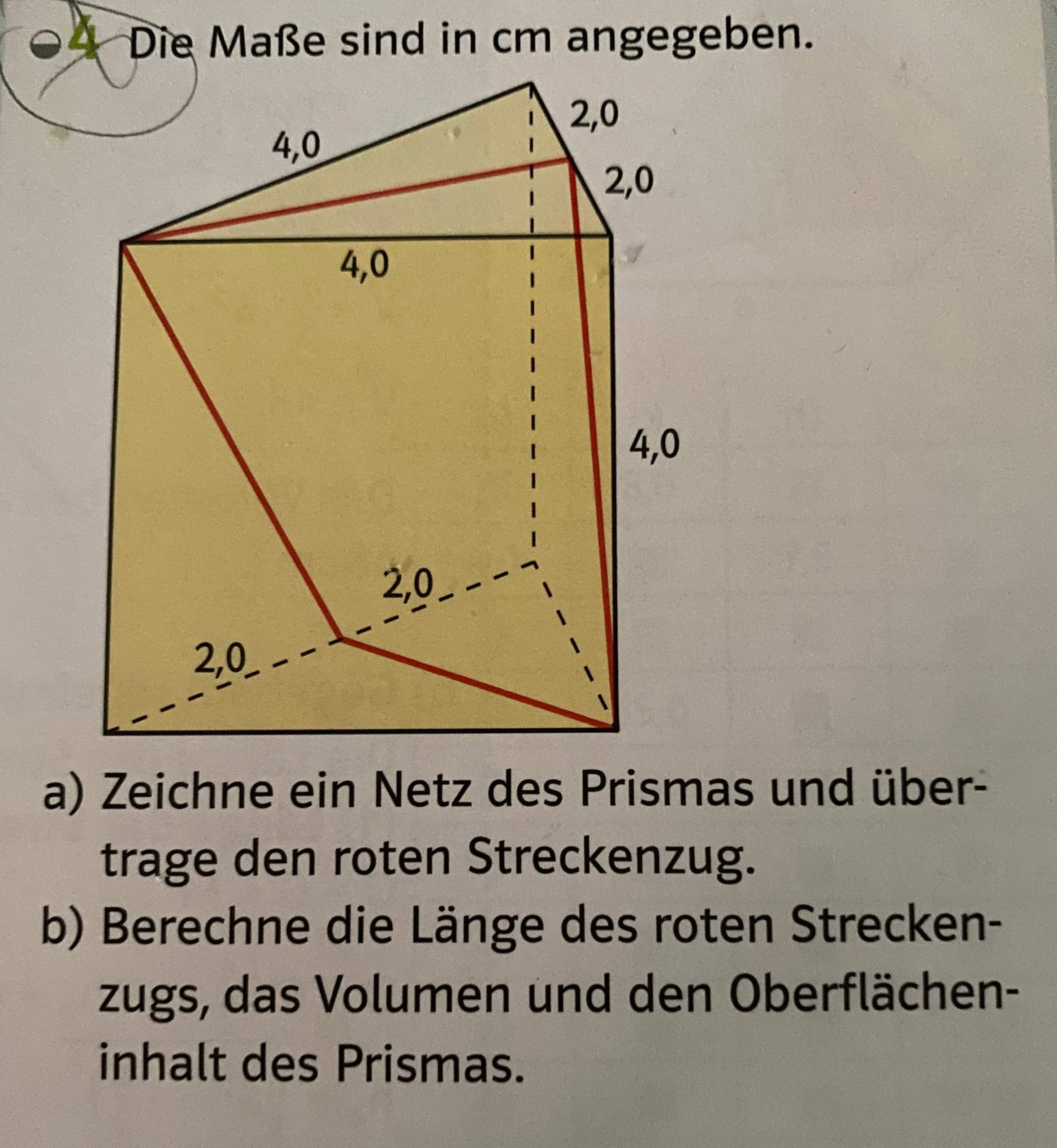 Netz eines Prismas zeichnen? (Schule, Mathematik)