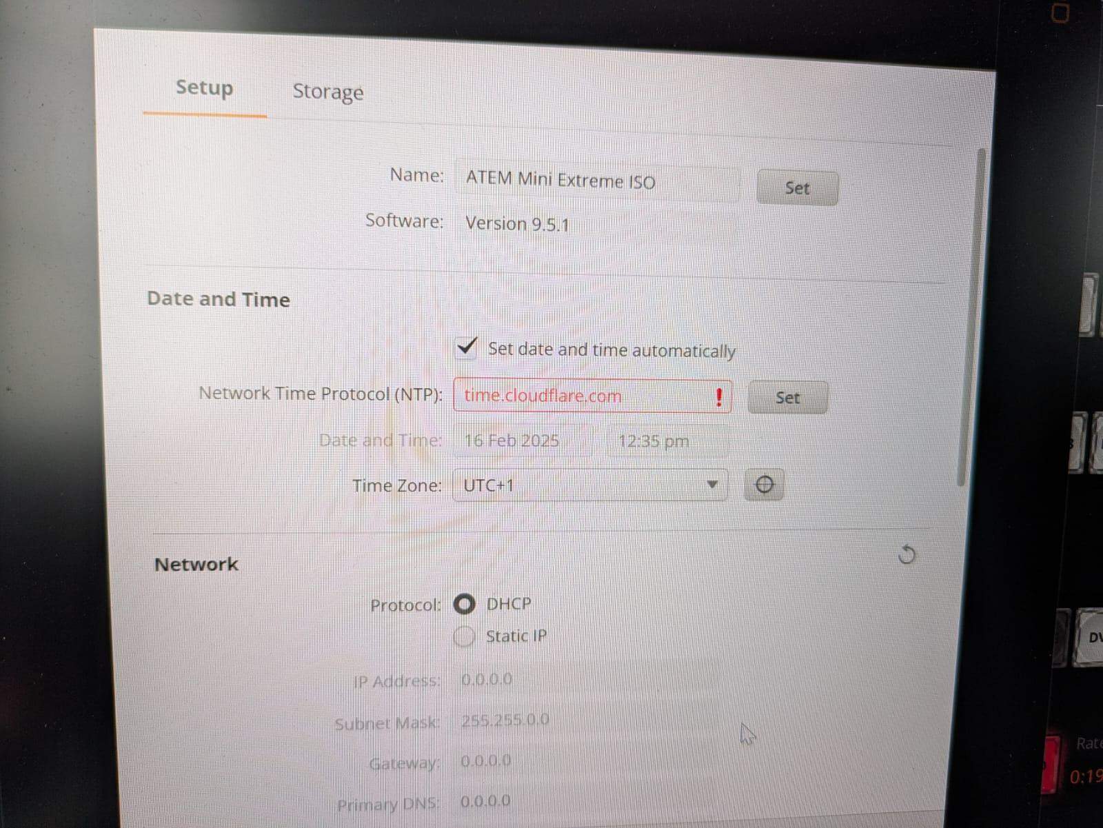 Netzwerk Problem beim Anschließen eines Videomischers ATEM Mini "network time protocol (ntp ...