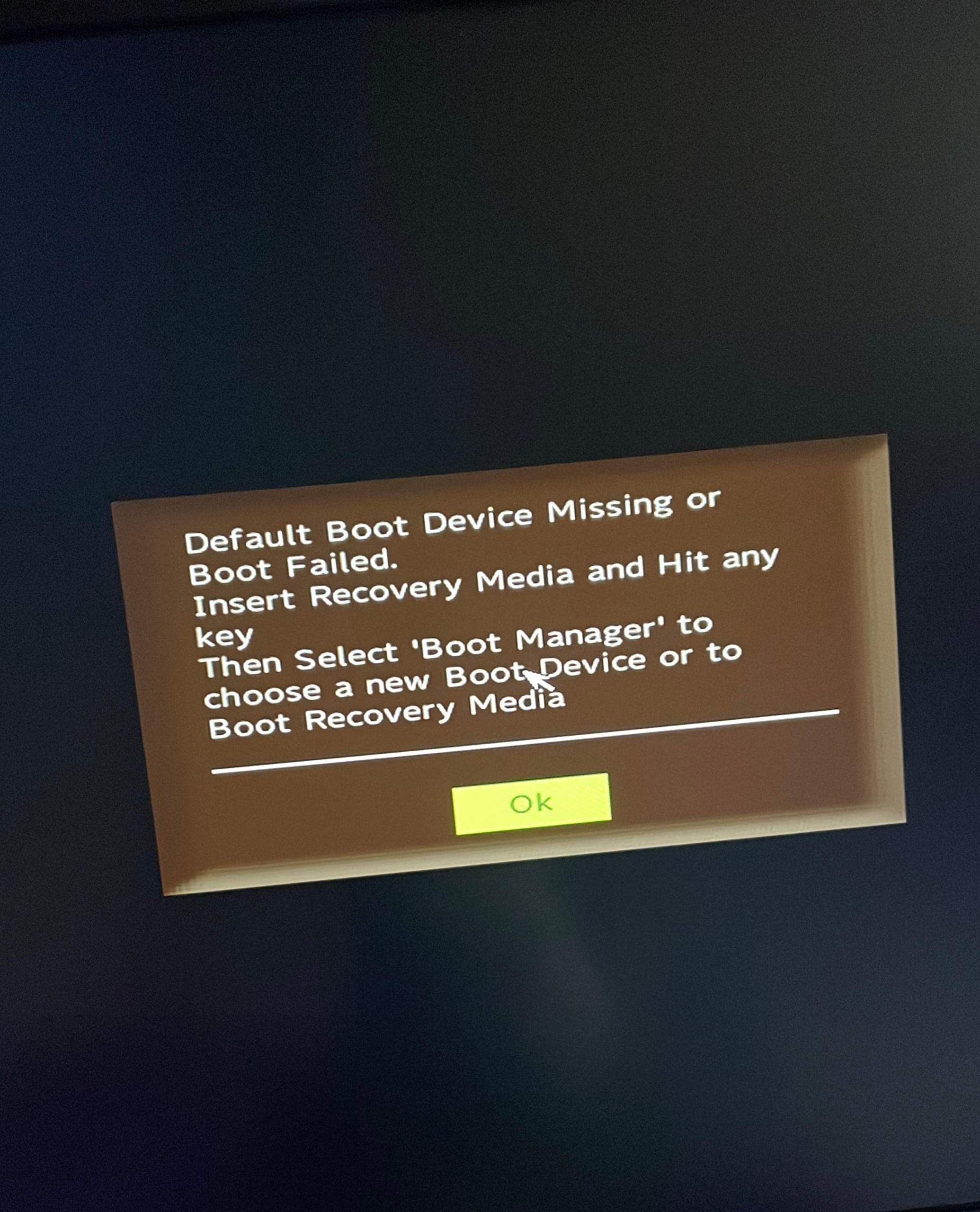 Neuer Pc Default Boot Device Missing Or Boot Failed Windows Laptop It
