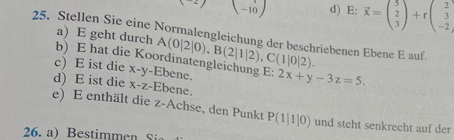Normalengleichung, Ebene? (Vektoren, analytische Geometrie)