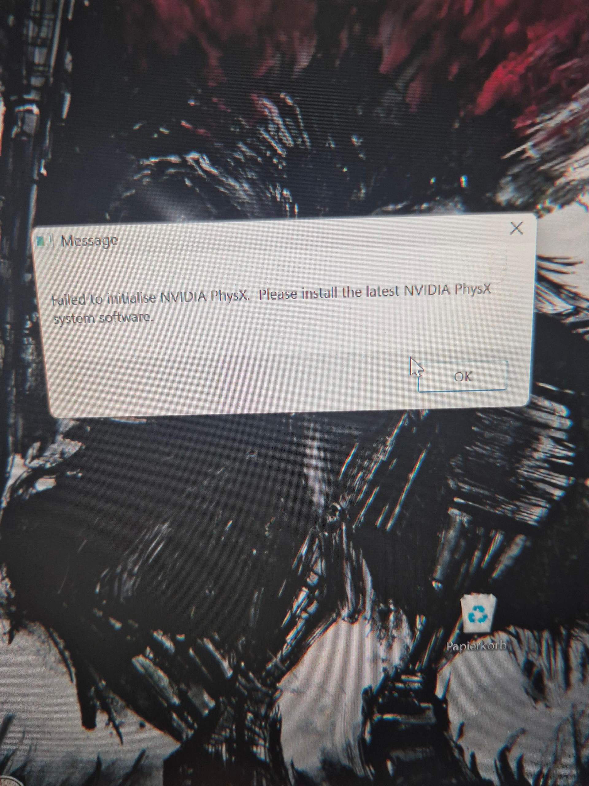 Nvidia physx fehlermeldung ? (PC, Computerspiele)