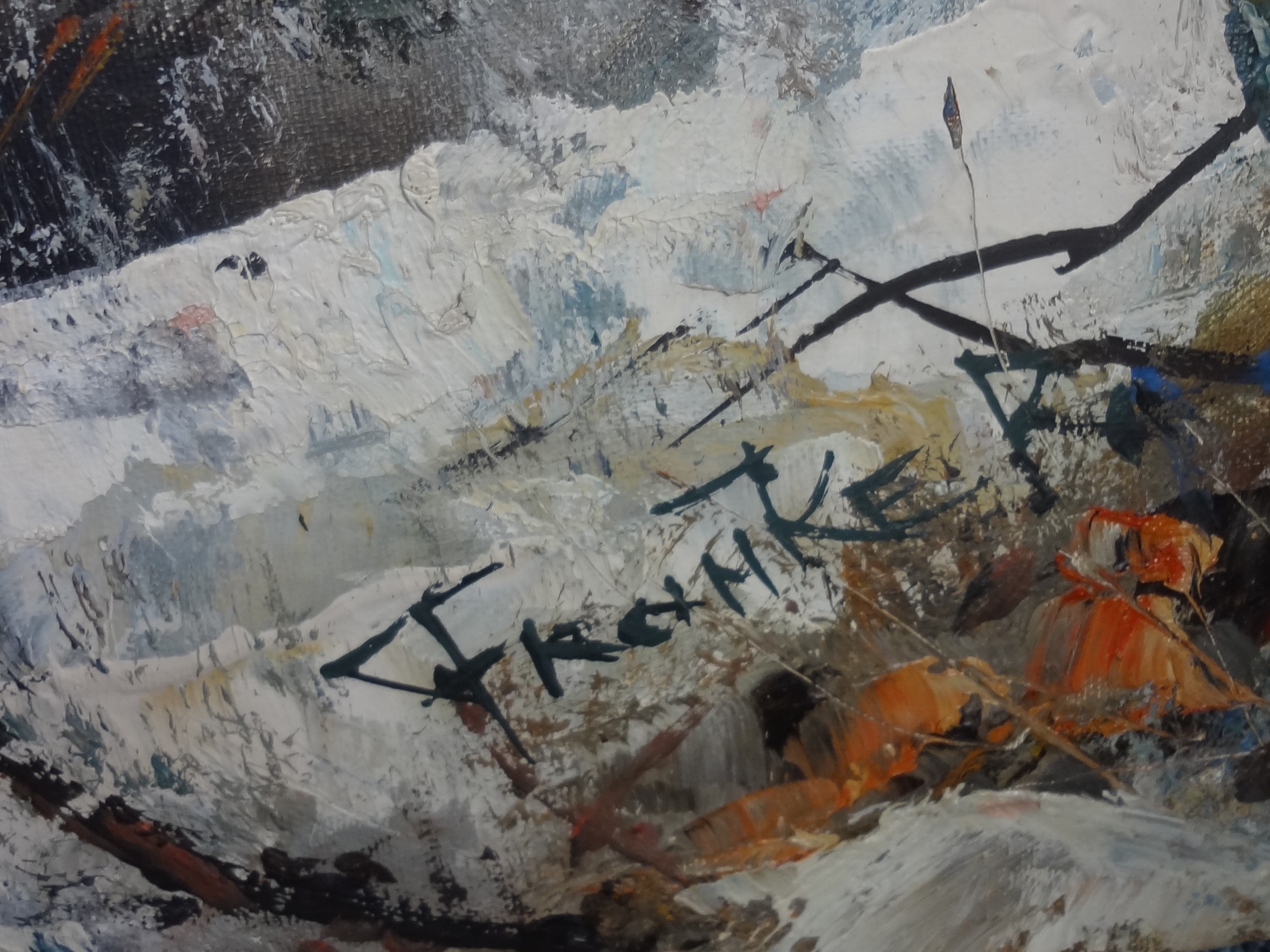 Ölgemälde Winterlandschaft mit Signatur, wie heißt dieser Maler? (Kunst ... Ölgemälde Winterlandschaft mit Signatur, wie heißt dieser Maler? (Kunst ...