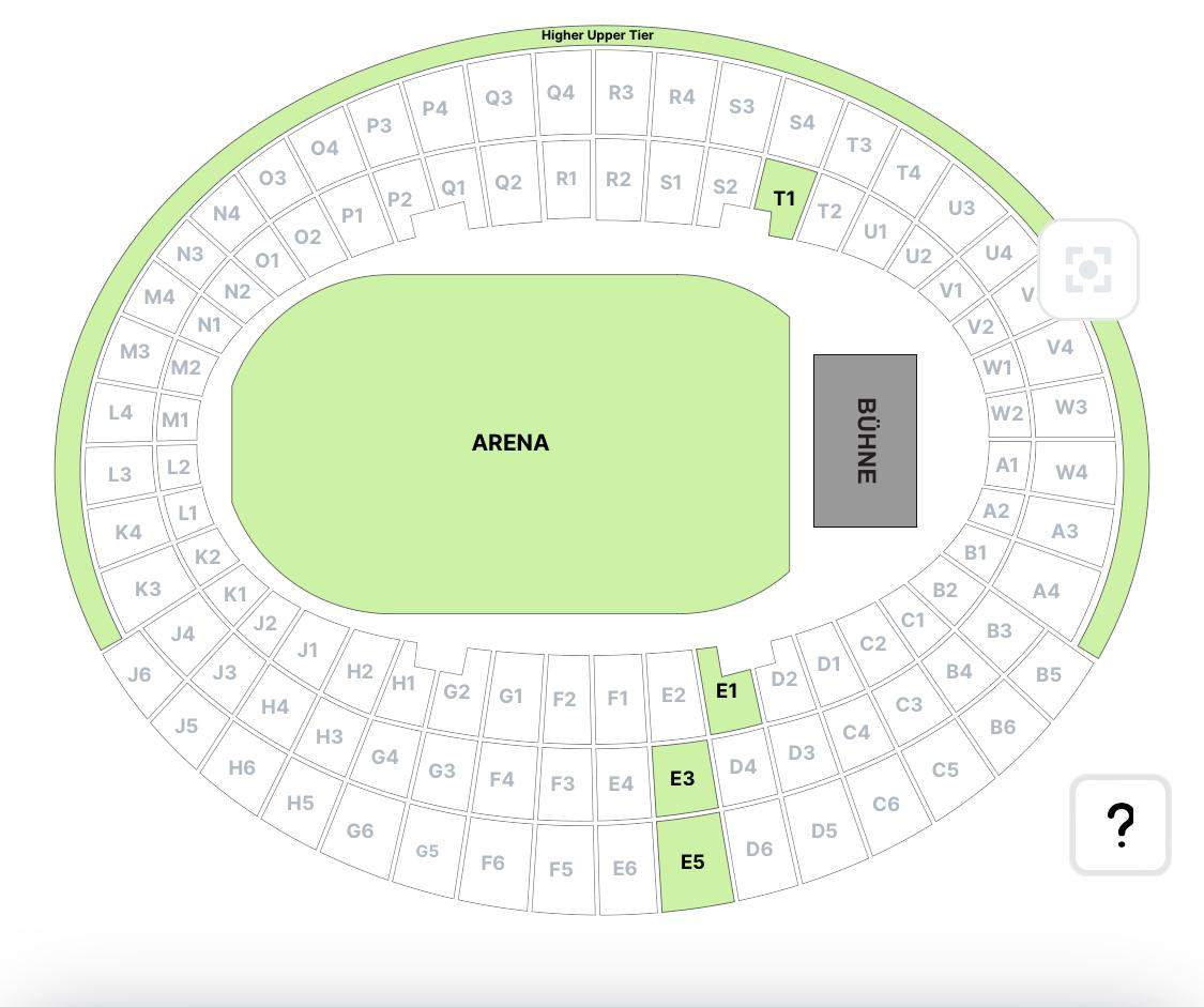 Olympiahalle München Block T1 Sicht? (Bühne)