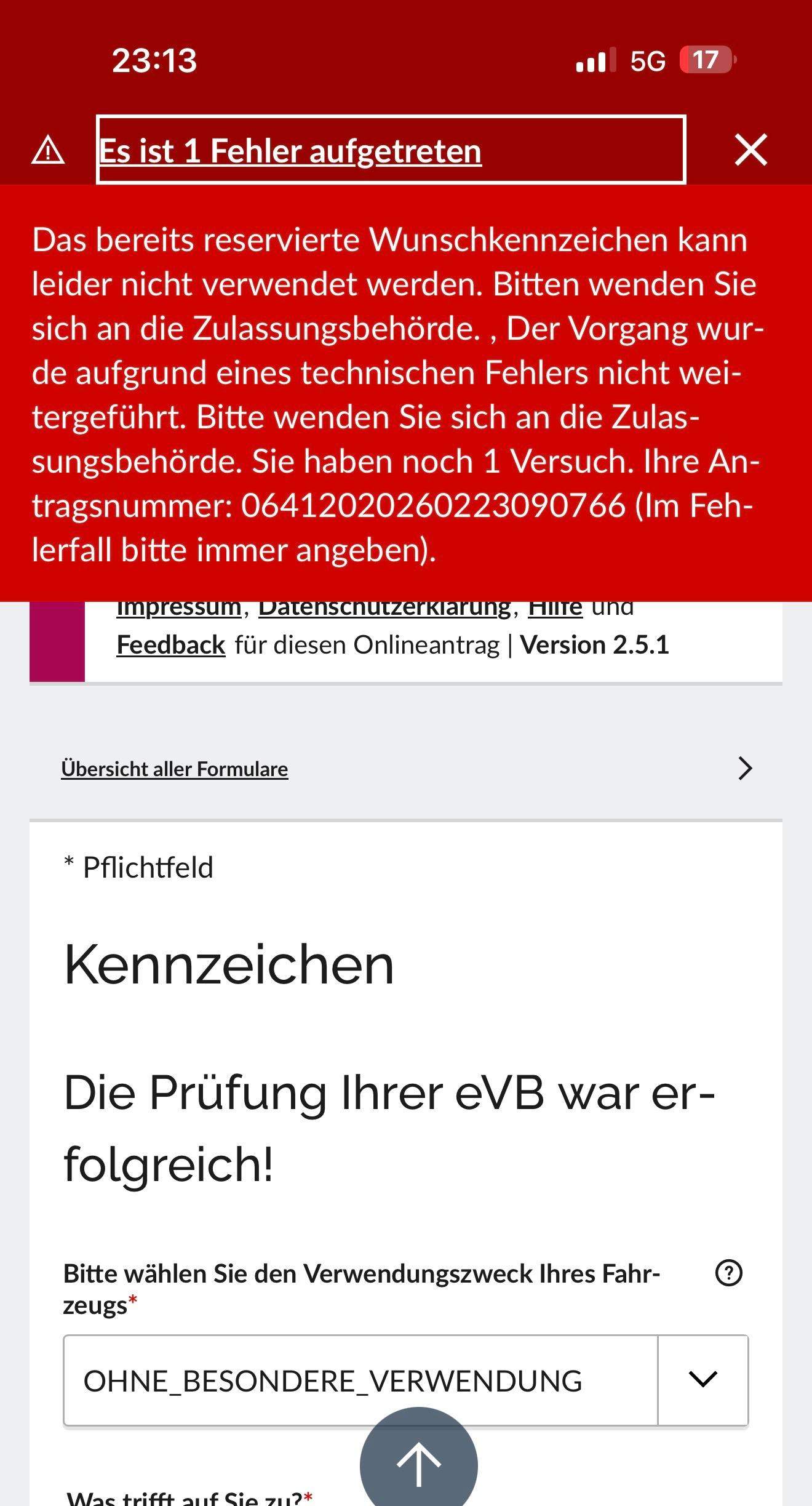 Online-Zulassung: Reserviertes Wunschkennzeichen kann nicht verwendet ...