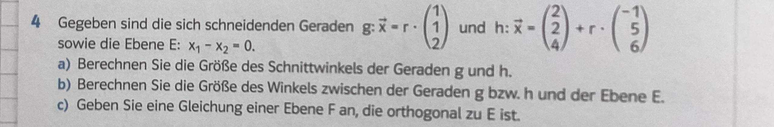 Orthogonale Ebene zu einer gegebenen Ebene finden? (rechnen, Funktion ...