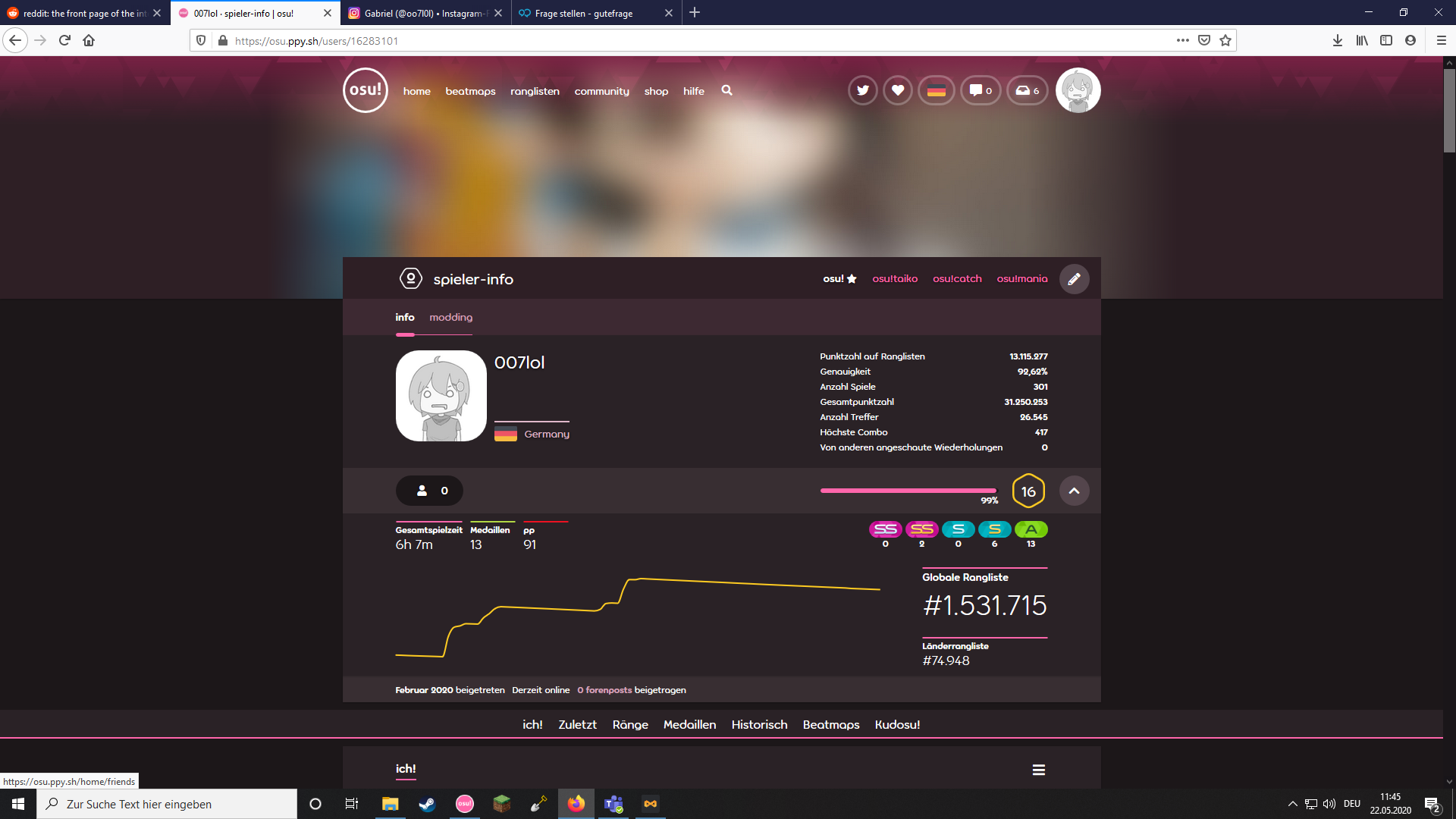 Osu Accountdaten gelöscht? (Computer, Technik, Spiele und Gaming)