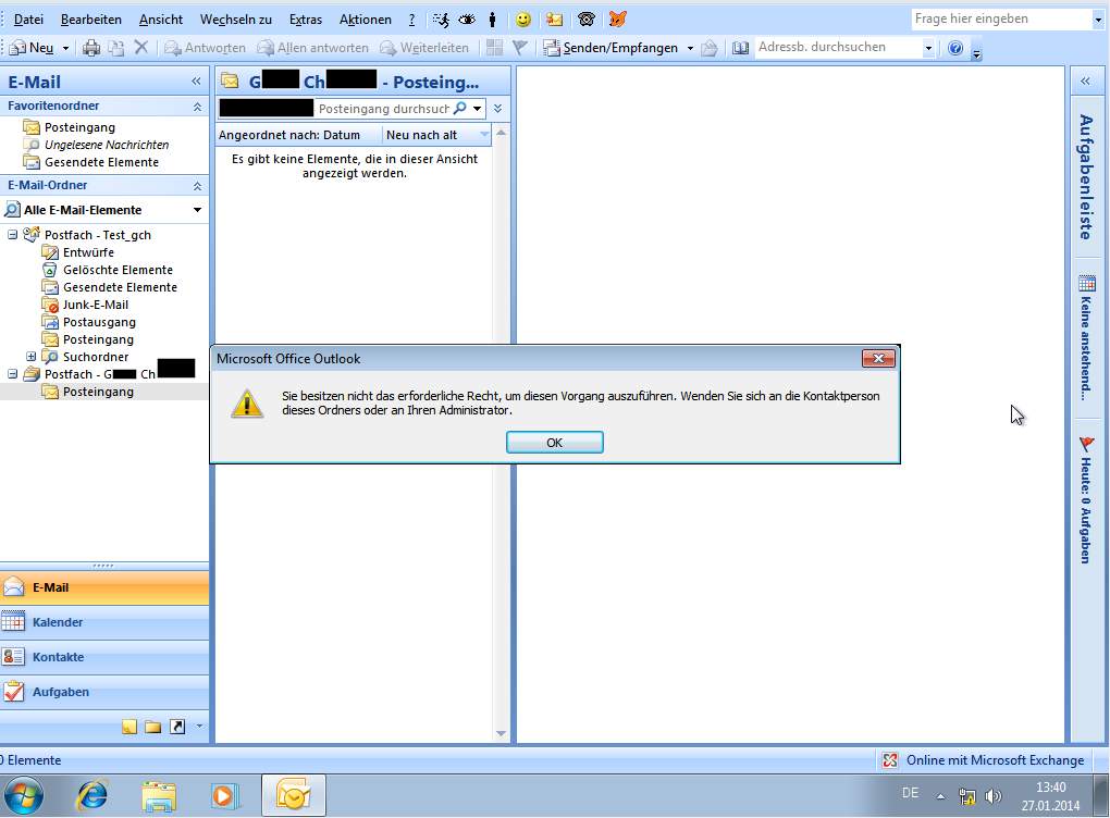 Outlook 2007 Postfach Rekursiv / mit Unterordnern / komplett / auf ...