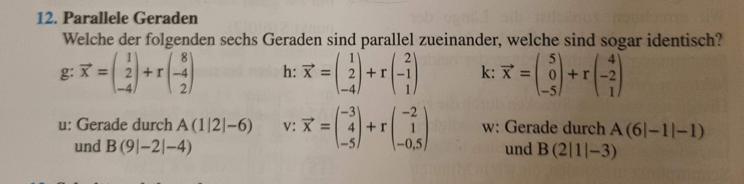 parallele geraden (vektoren)? (Schule, Abitur, rechnen)