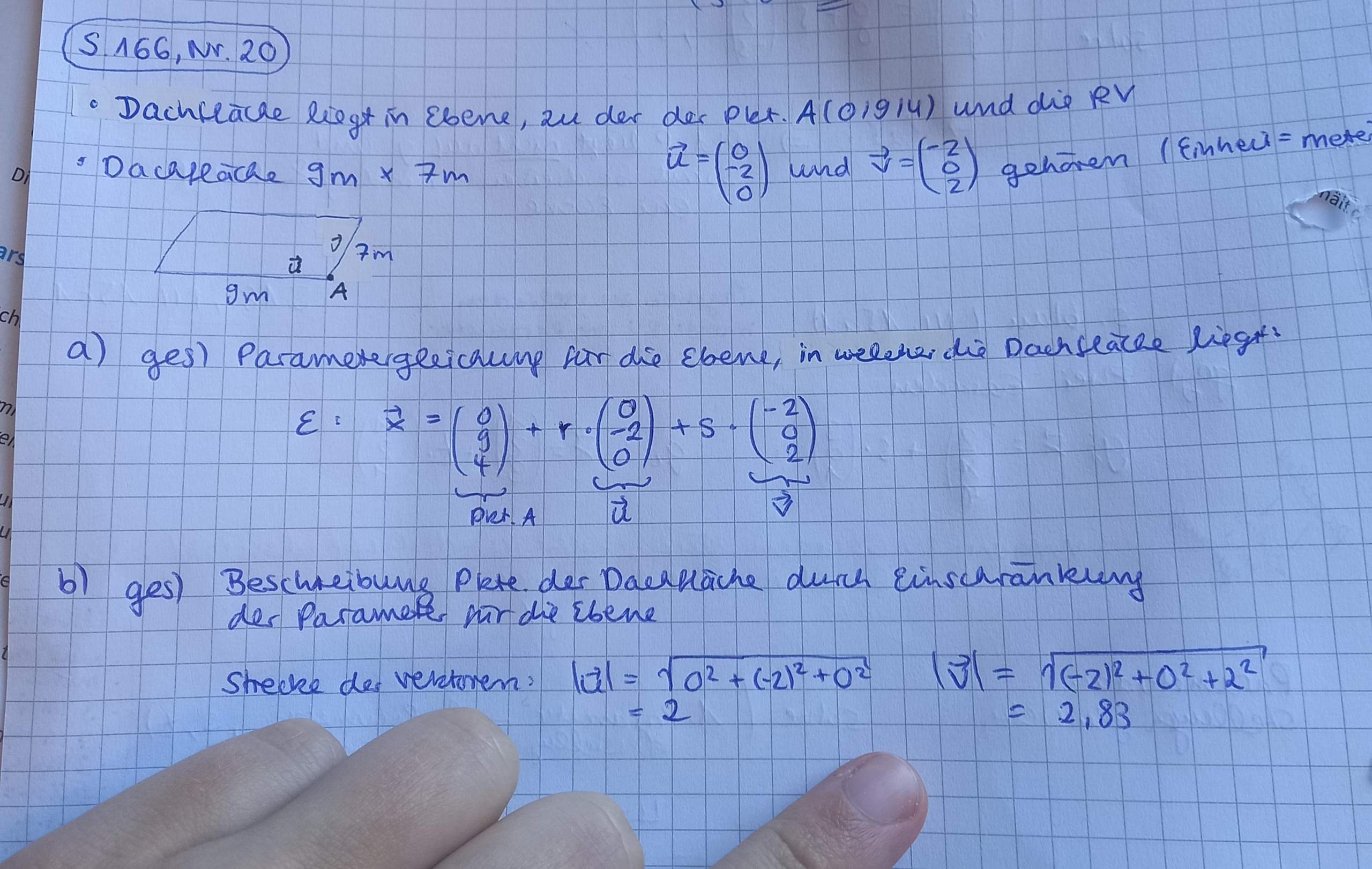 Parameter einer Ebene einschränken? (Geometrie)