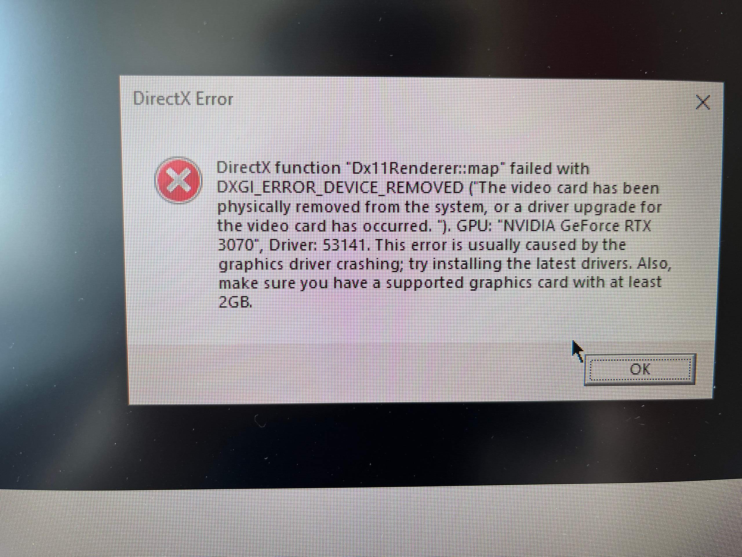PC DirectX Problem? (AMD, RTX 3070)