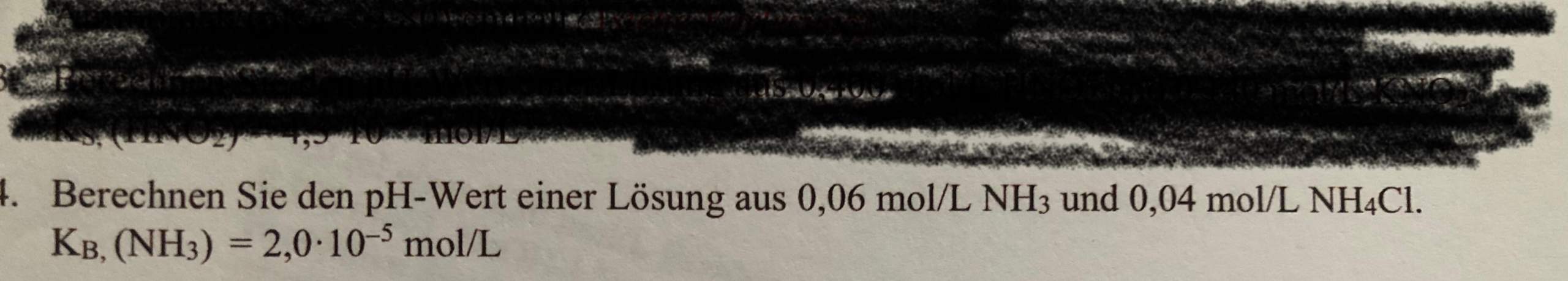 pH-Wert einer Pufferlösung aus NH3 und NH4Cl? (Wasser, Reaktion ...
