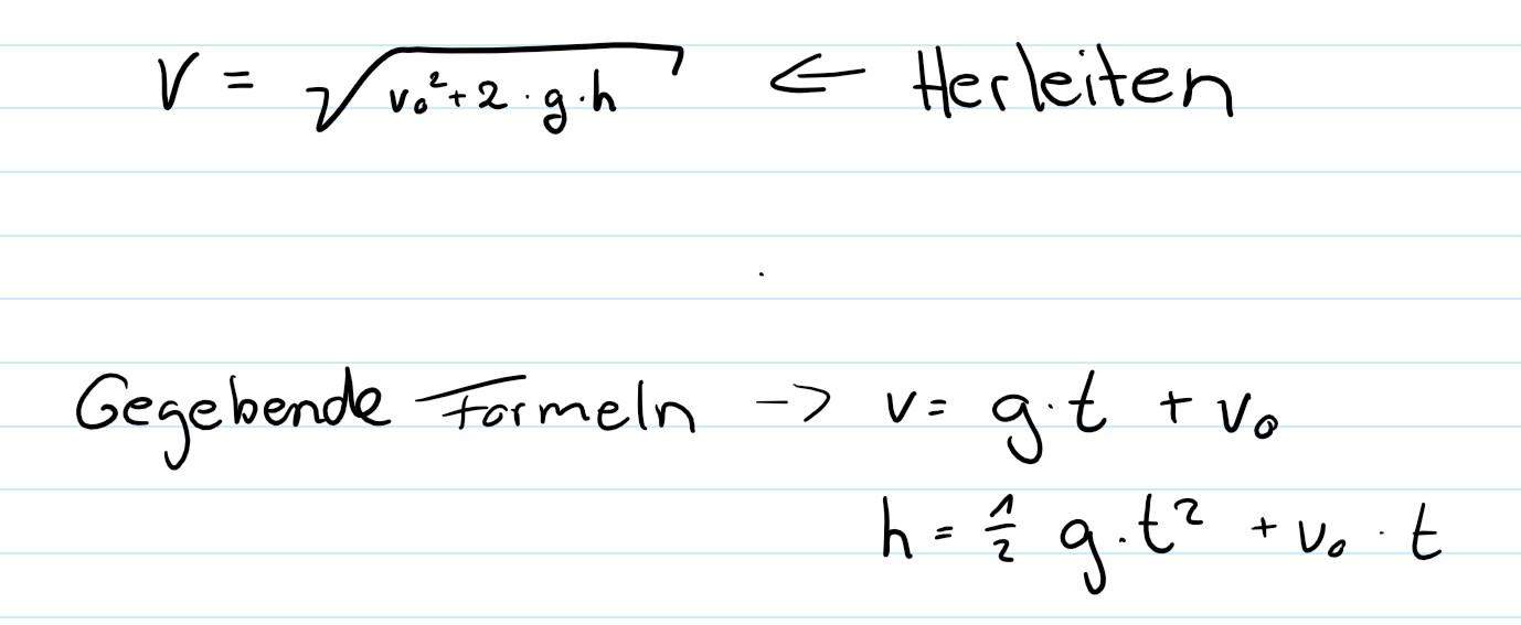 Physik Formel herleiten? (Schule, Mathematik, freier Fall)