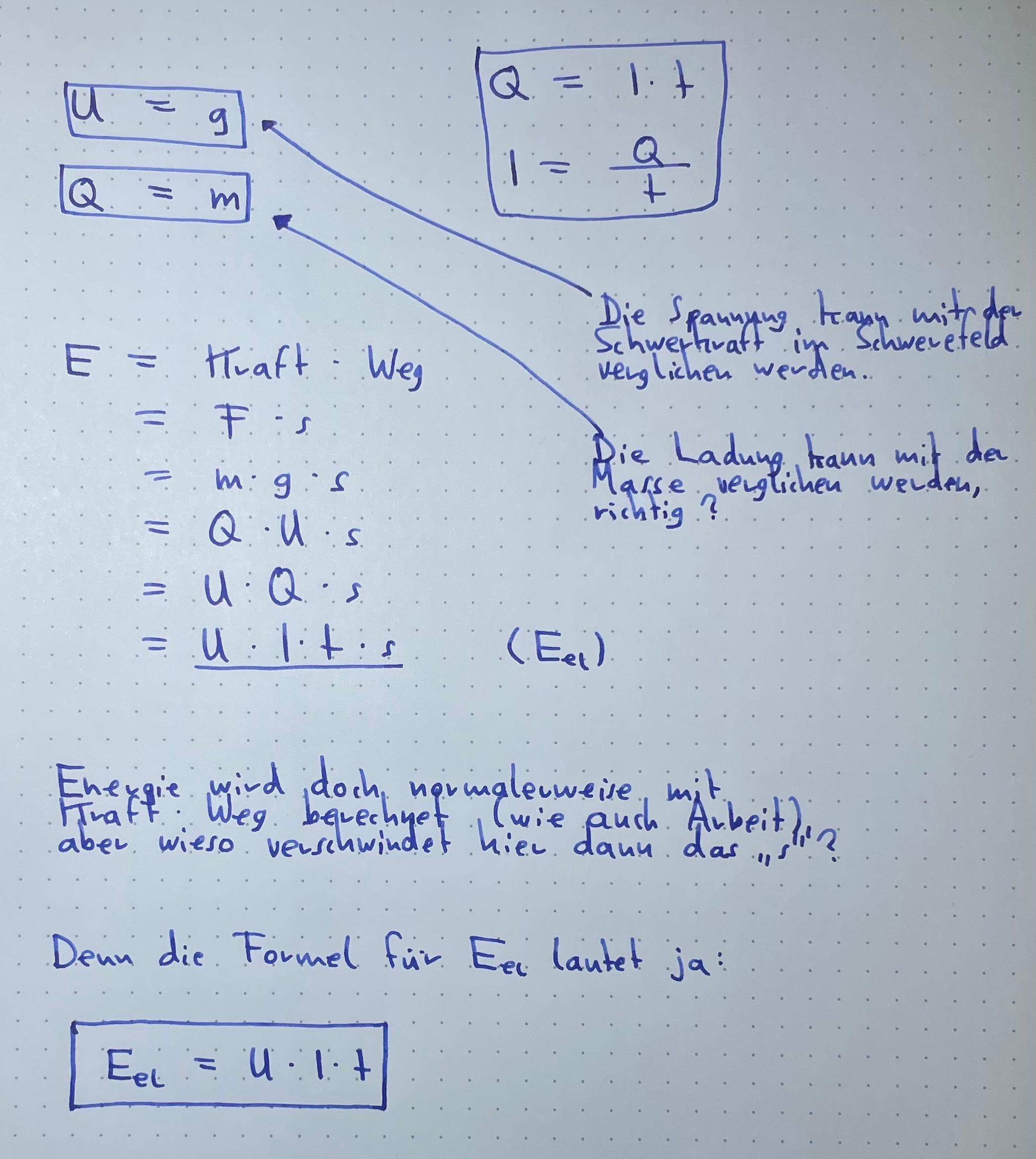 [Physik] Herleitung der Formel für elektrische Energie? (Strom ...