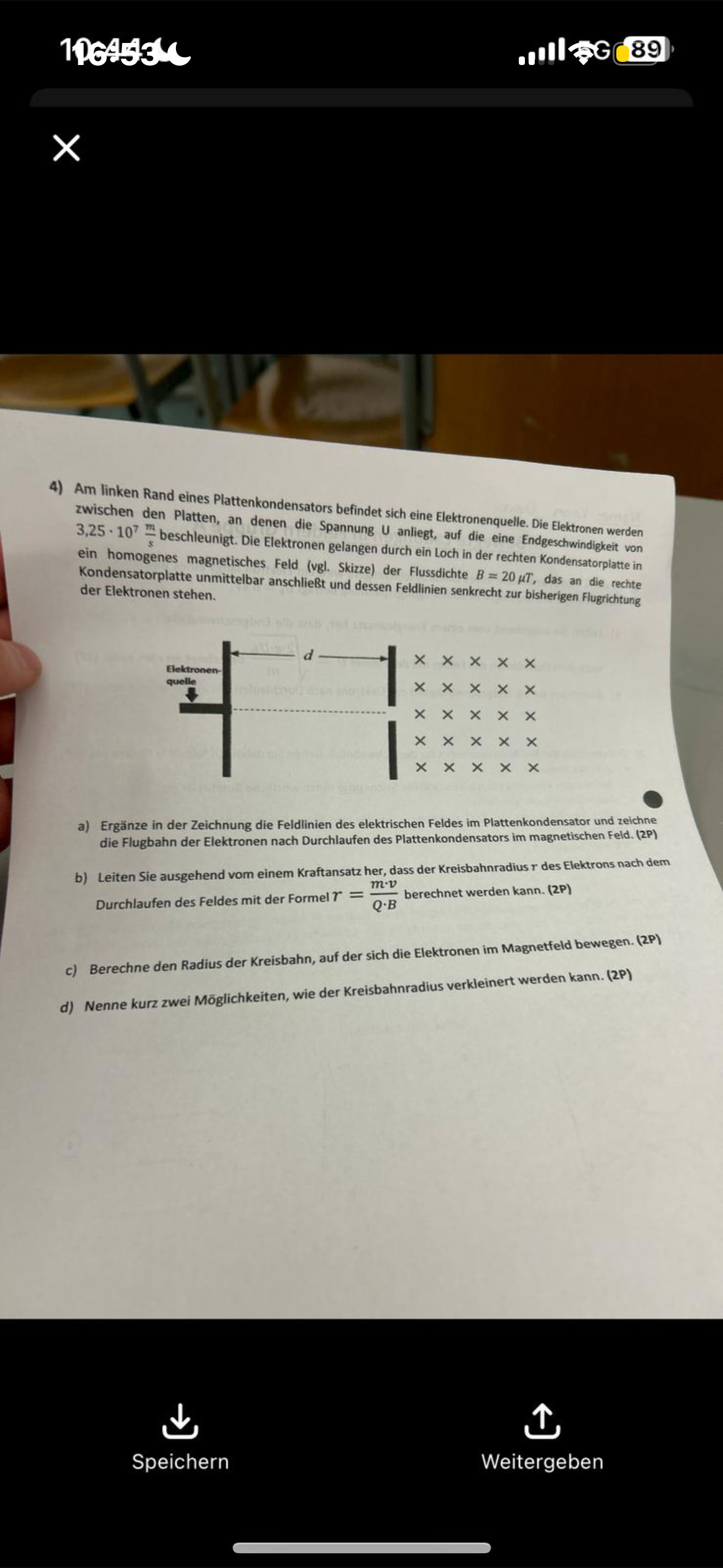 Physik lorenzskraft? (Formel, Kraft, Beschleunigung)