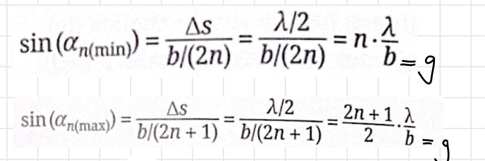 Physik:Wann welche Formel für das optische Gitter? (Physiker)