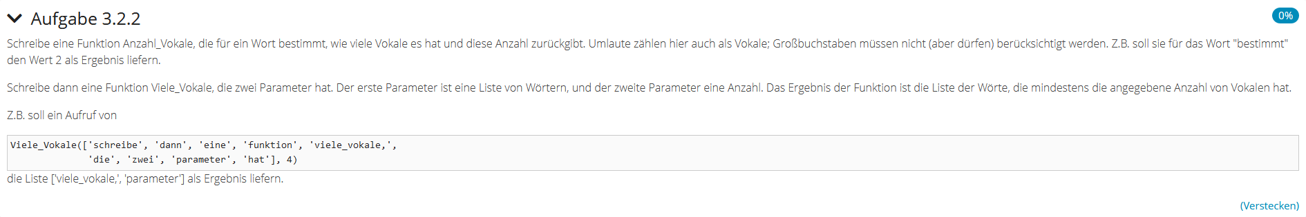Phython Programmier Aufgabe, Anfänger, Funktionsergebnis? (programmieren, Python)