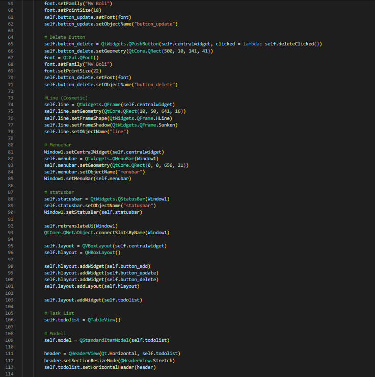Phyton3 PyQT5: Ich habe 2 Tableview auf dem Interface aber möchte den oberen entfernen, welchen ...