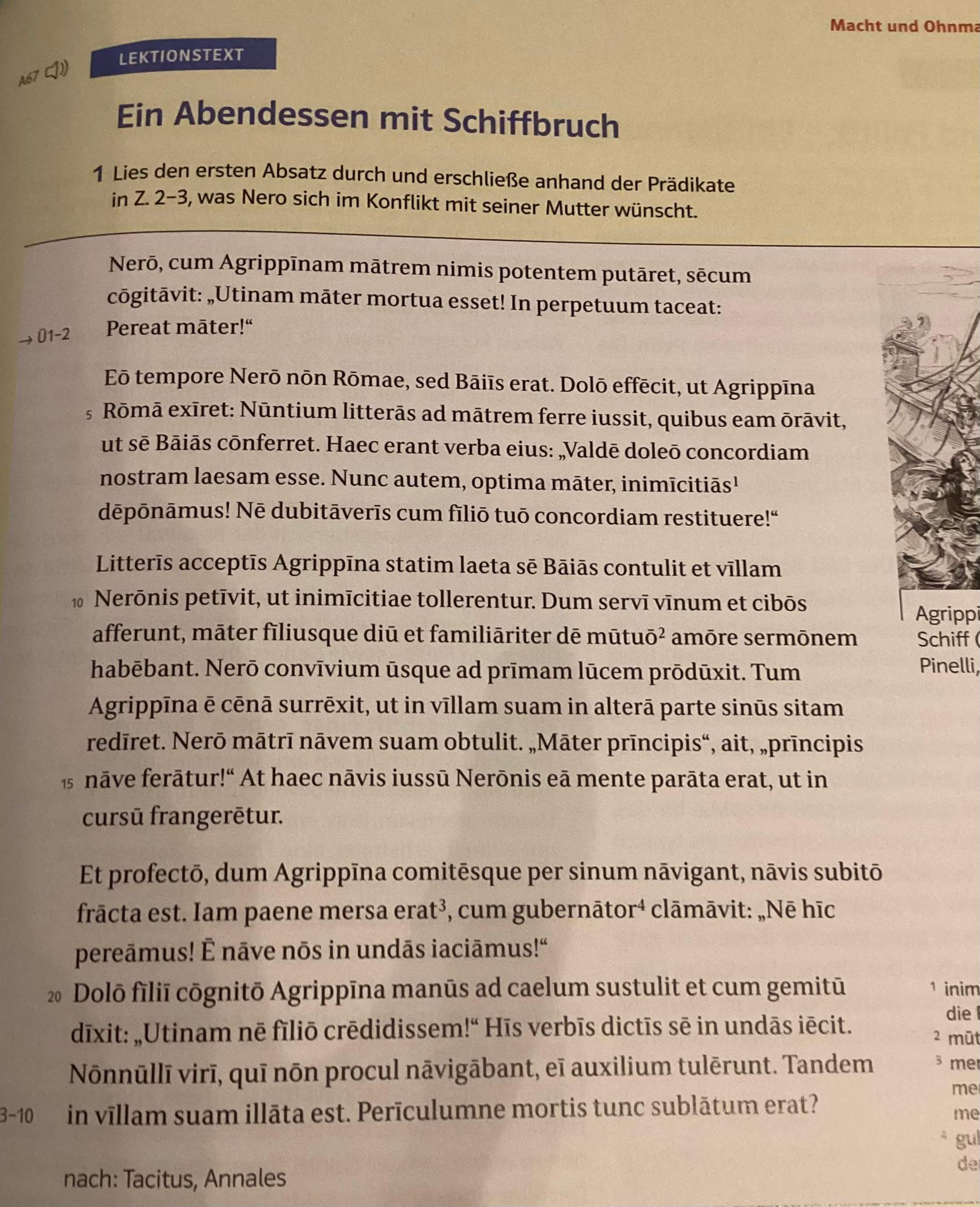 Pontes Lektion 30 Übersetzung: Ein Abendessen mit Schiffbruch? (Latein ...