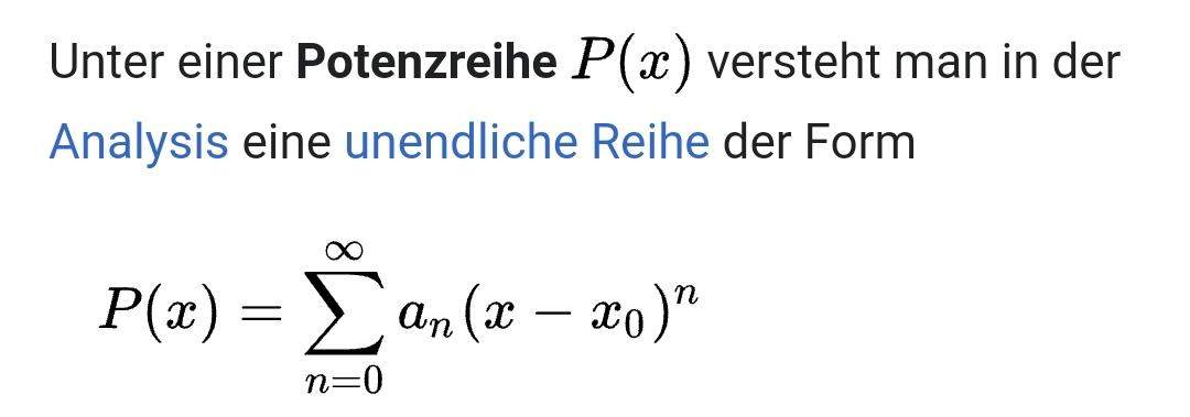 Potenzreihe (mit dieser Formel) e hoch x darstellen? (Exponentialfunktion)