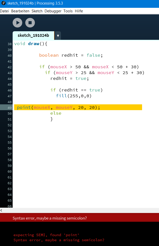 Processing void Draw funktioniert nicht? (Computer, Technik, Technologie)