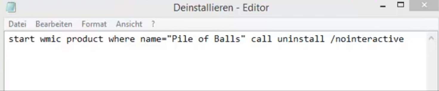 Programme mit Batch deinstallieren? (Windows, Programm, programmieren)