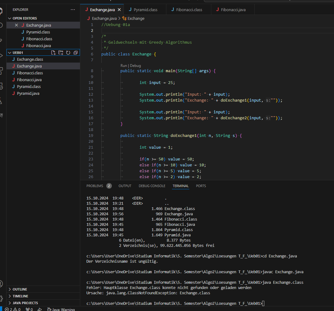 Programmieren Java, Datei ausführen? (Programmiersprache, VS Code)
