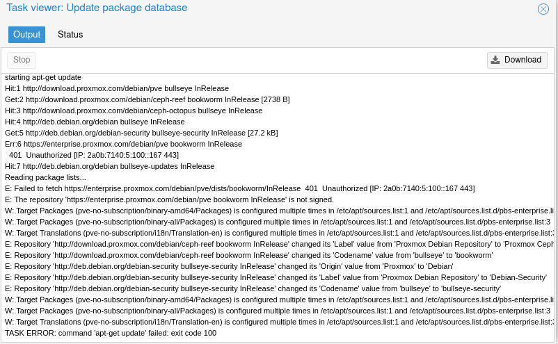 Proxmox update fehler? (Computer) Proxmox update fehler? (Computer)