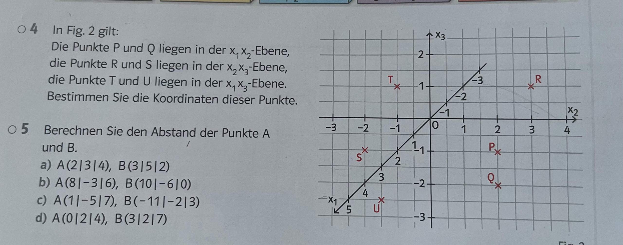 Punkte im Raum? (rechnen, Funktion, Gleichungen)