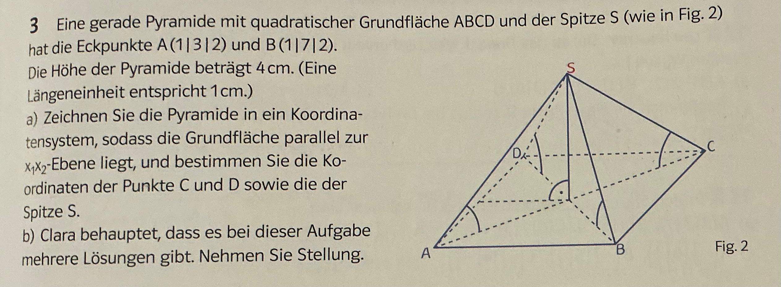 Pyramide Vektorgeometrie? (Mathematik, rechnen, Funktion)