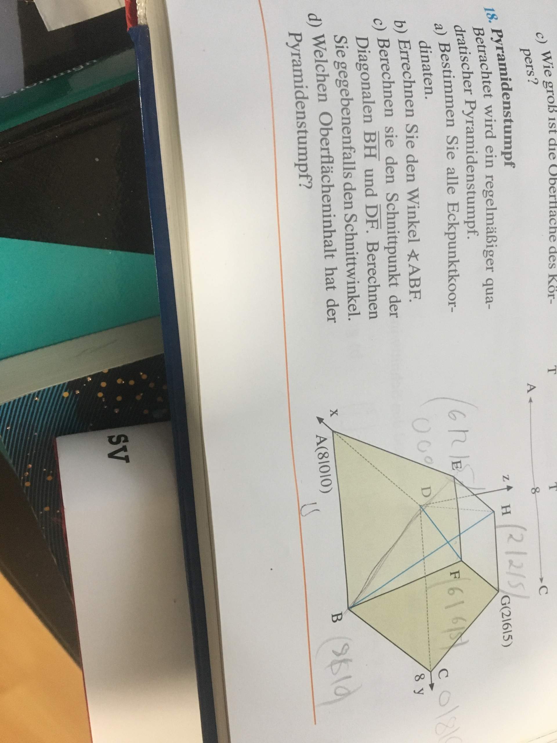 Pyramidenstumpf - Oberflächeninhalt? (Schule, Mathematik)