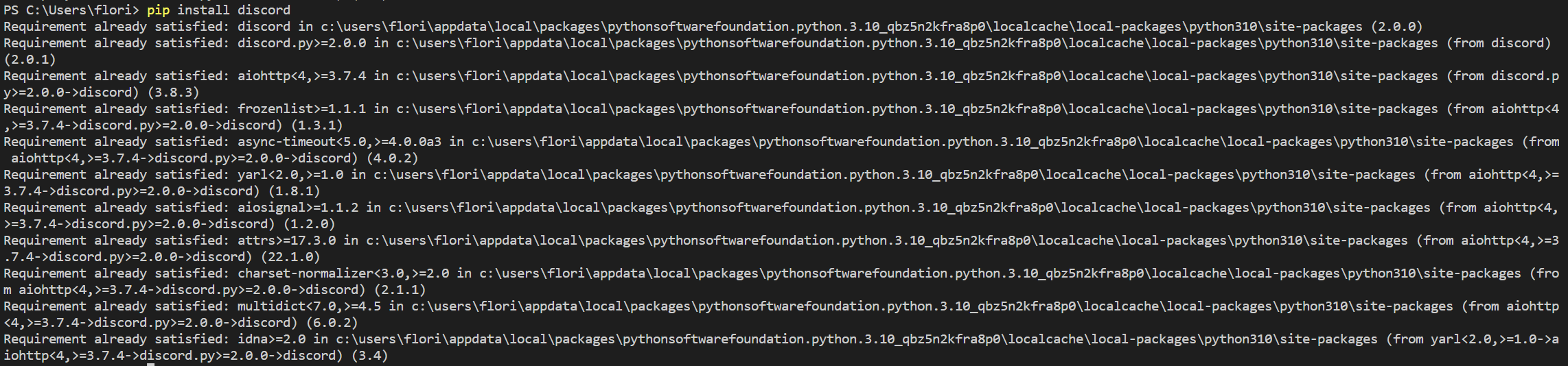 python discord bot geht nicht (pip install discord)? (Python 3) python discord bot geht nicht (pip install discord)? (Python 3)