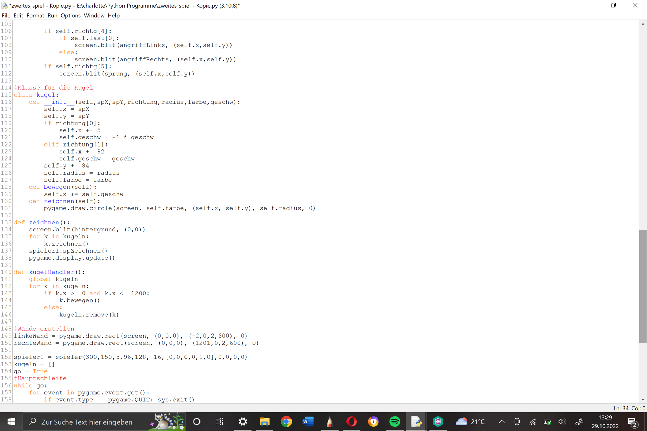 Python Fehlermeldung Programm Programmieren Pygame 